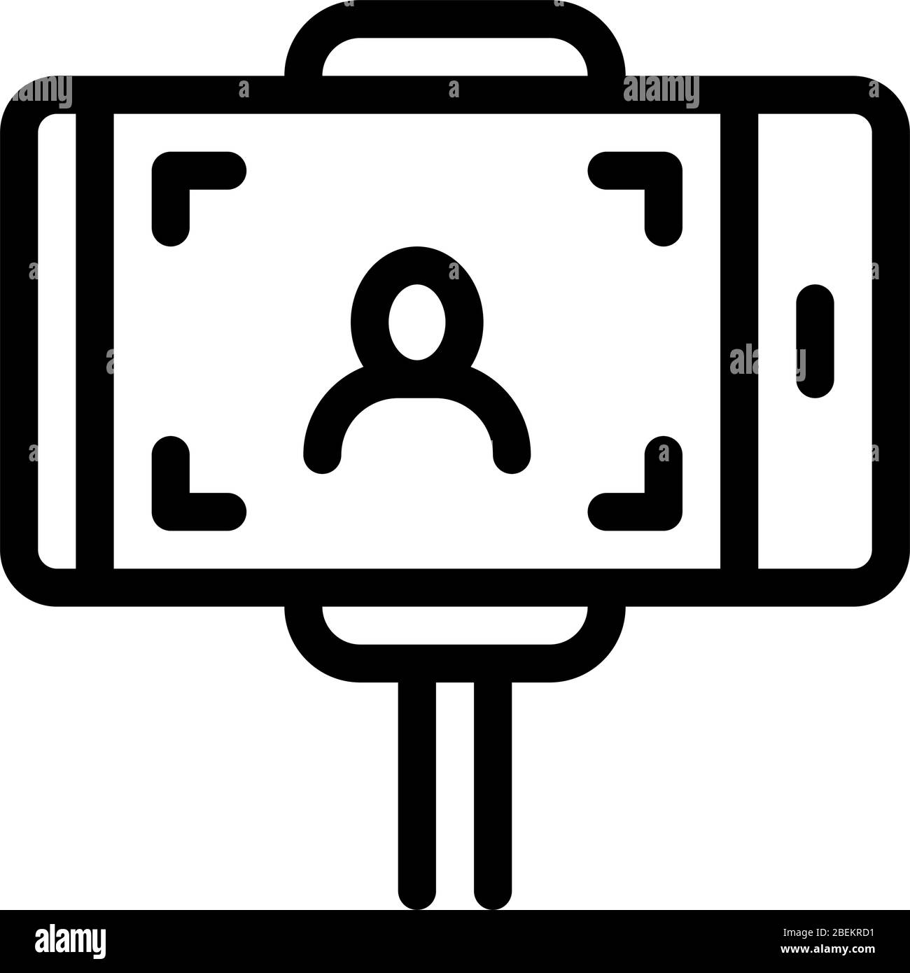 photo using selfie stick icon vector outline illustration Stock Vector ...