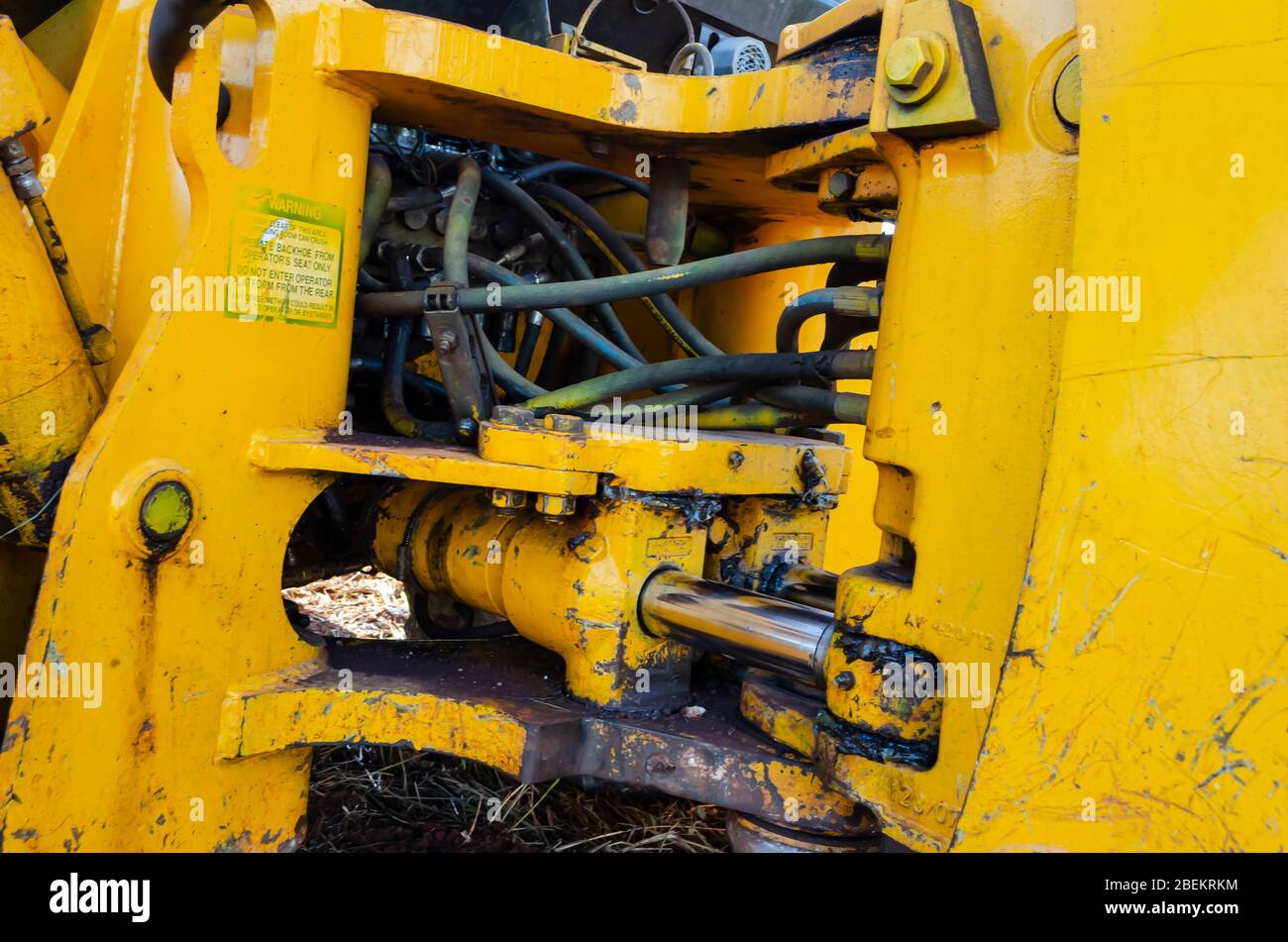 Engine Area Of Bulldozer Stock Photo - Alamy