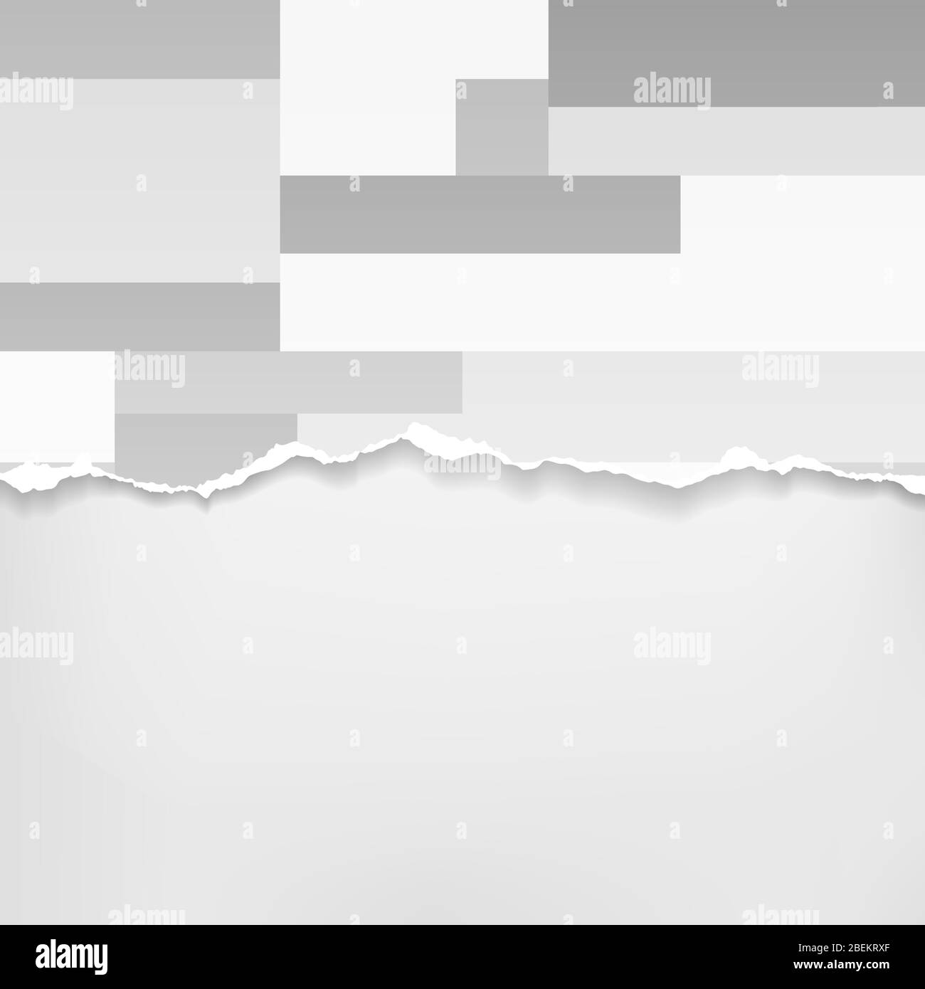 Piece of torn grey paper with oblong geometric pattern and soft shadow ...