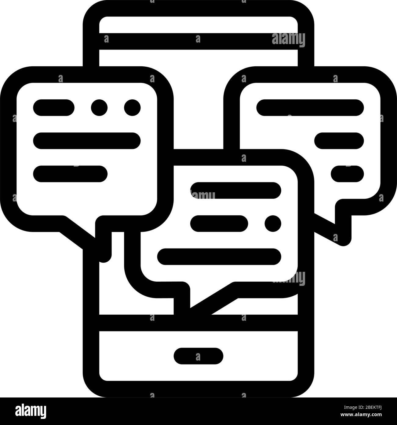 many telephone messages icon vector outline illustration Stock Vector ...