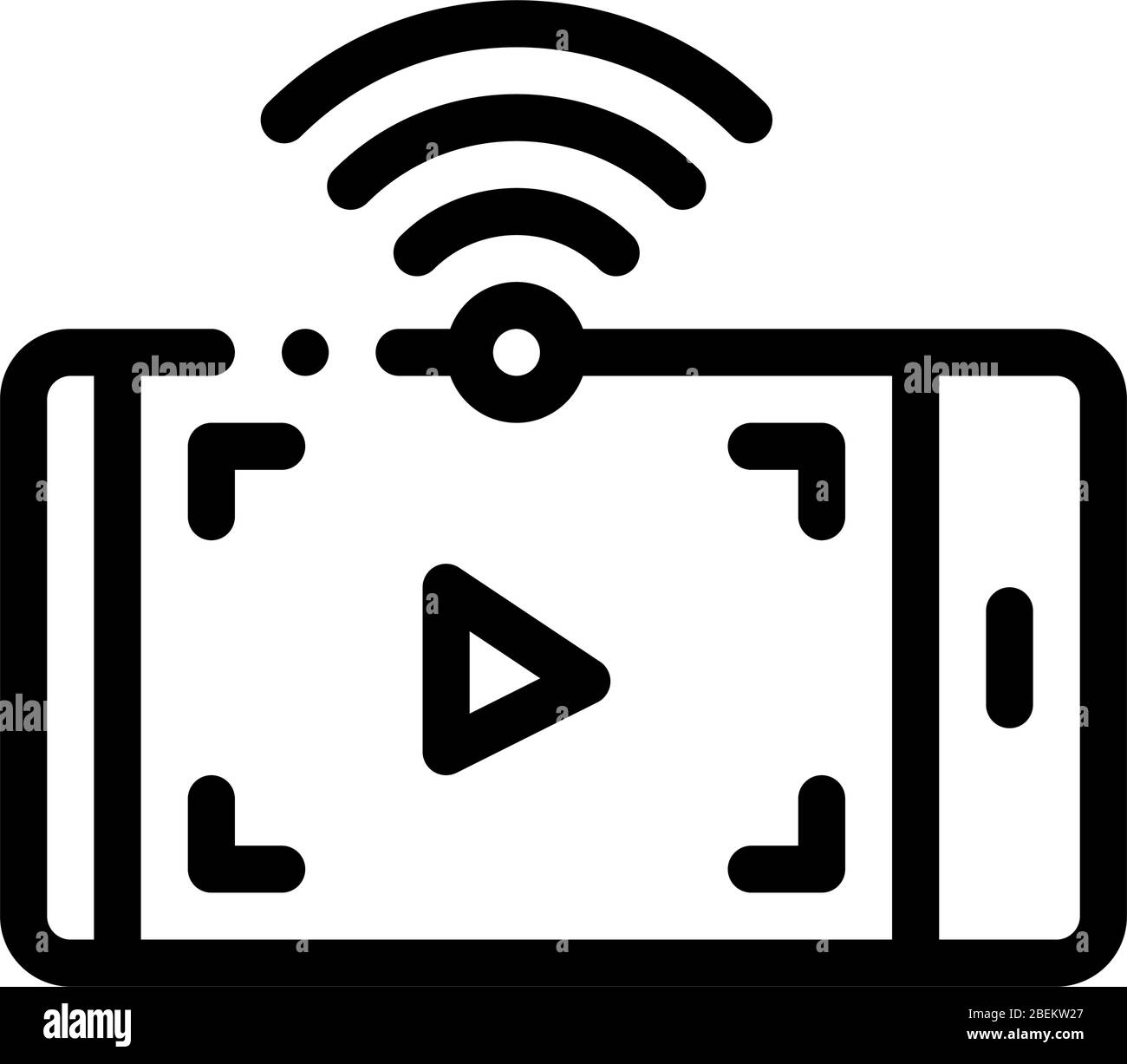 watching video with wifi icon vector outline illustration Stock Vector ...