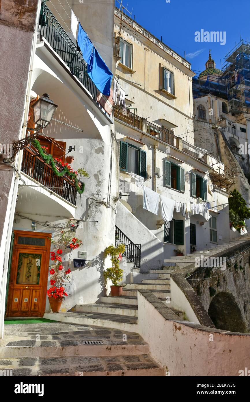 Old houses in the town of Atrani, Italy Stock Photo - Alamy