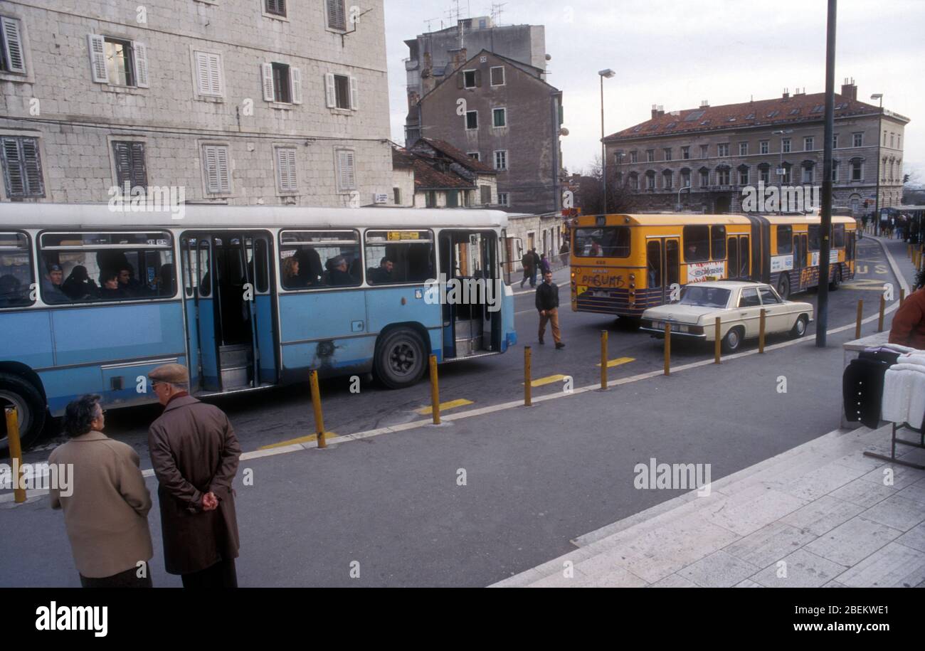 1994 Split, Croatia - transport in the city centre Stock Photo - Alamy