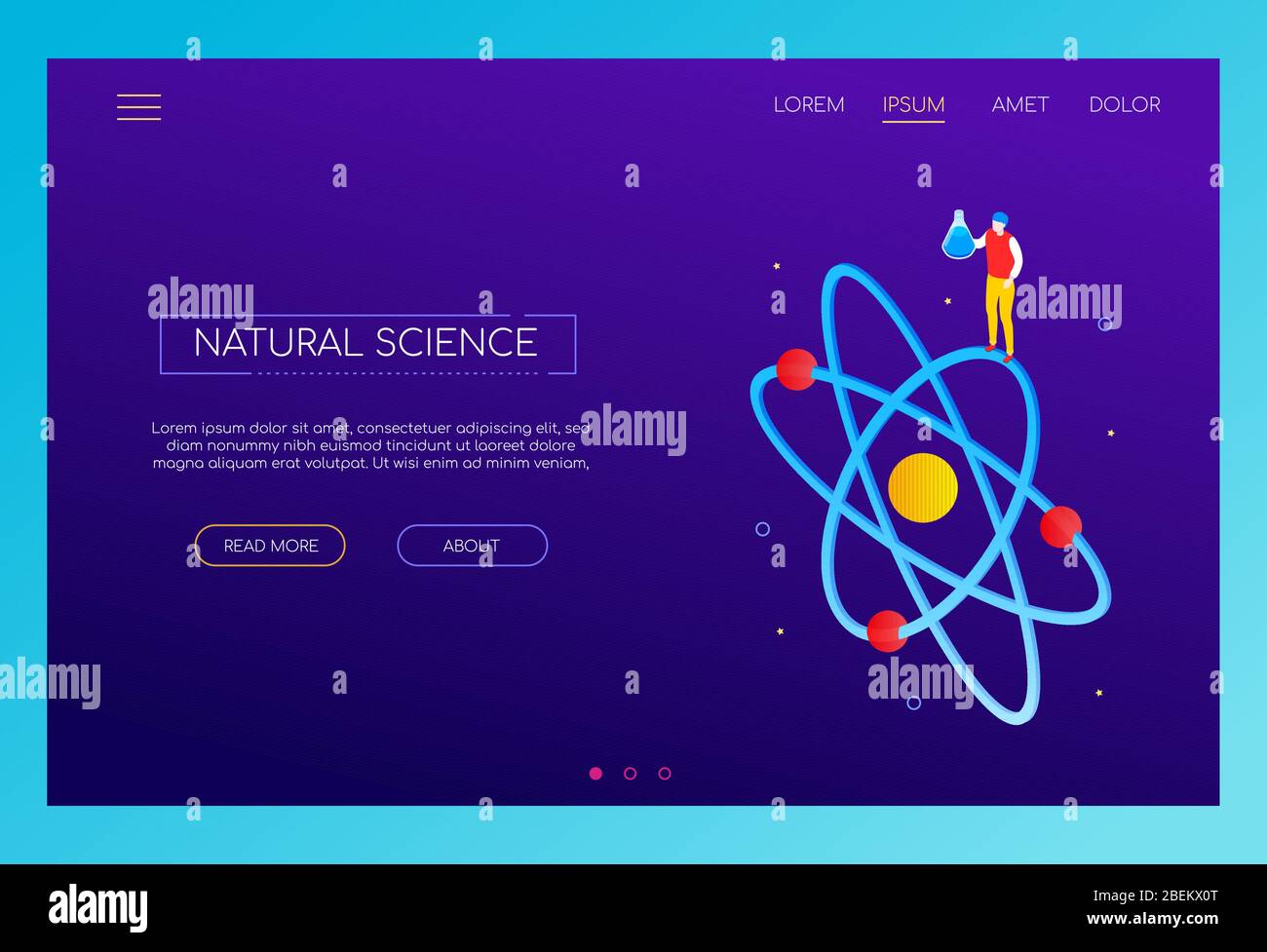 Natural science concept - modern isometric vector web banner Stock ...