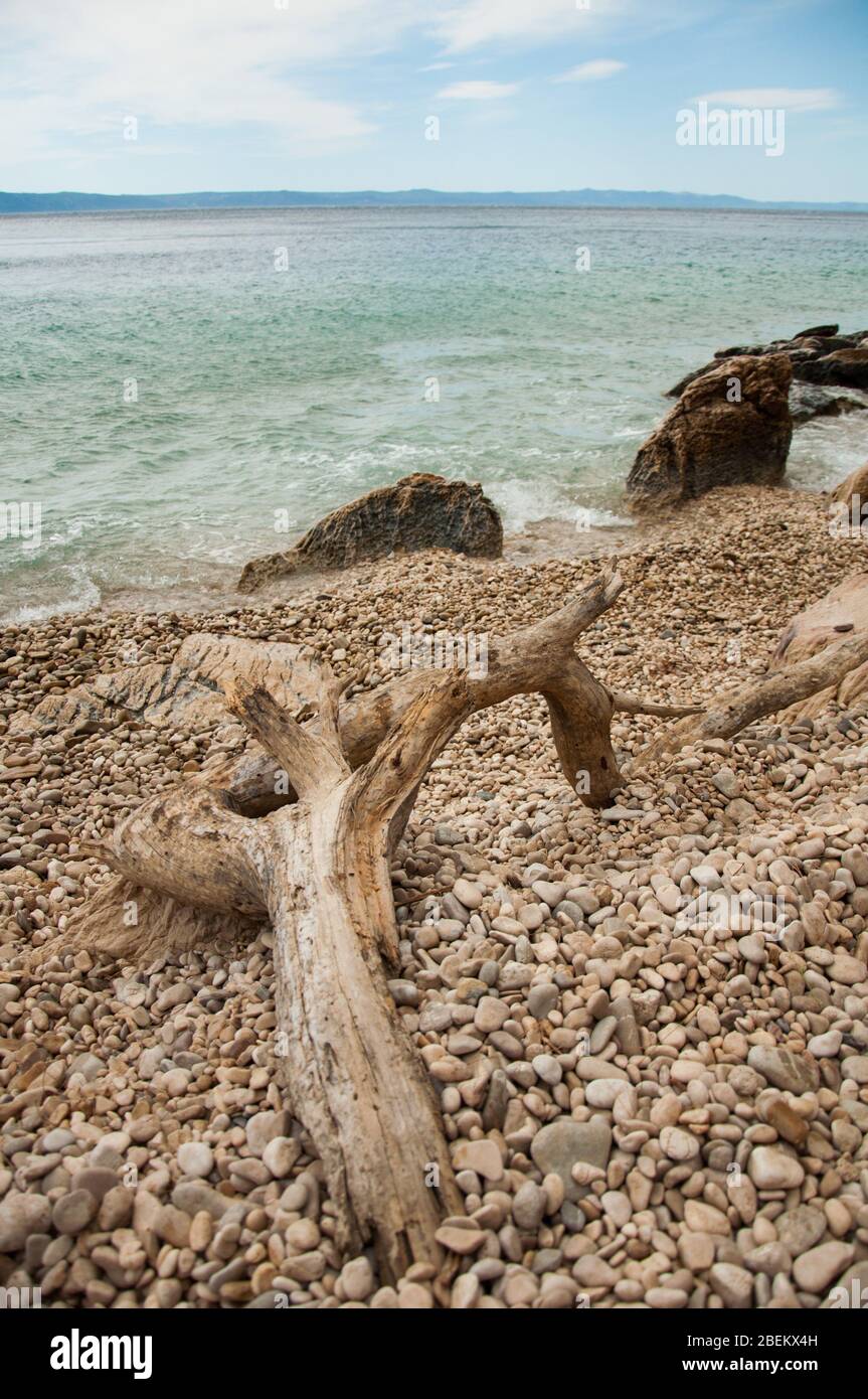 coast of tucepi mare stones Stock Photo - Alamy
