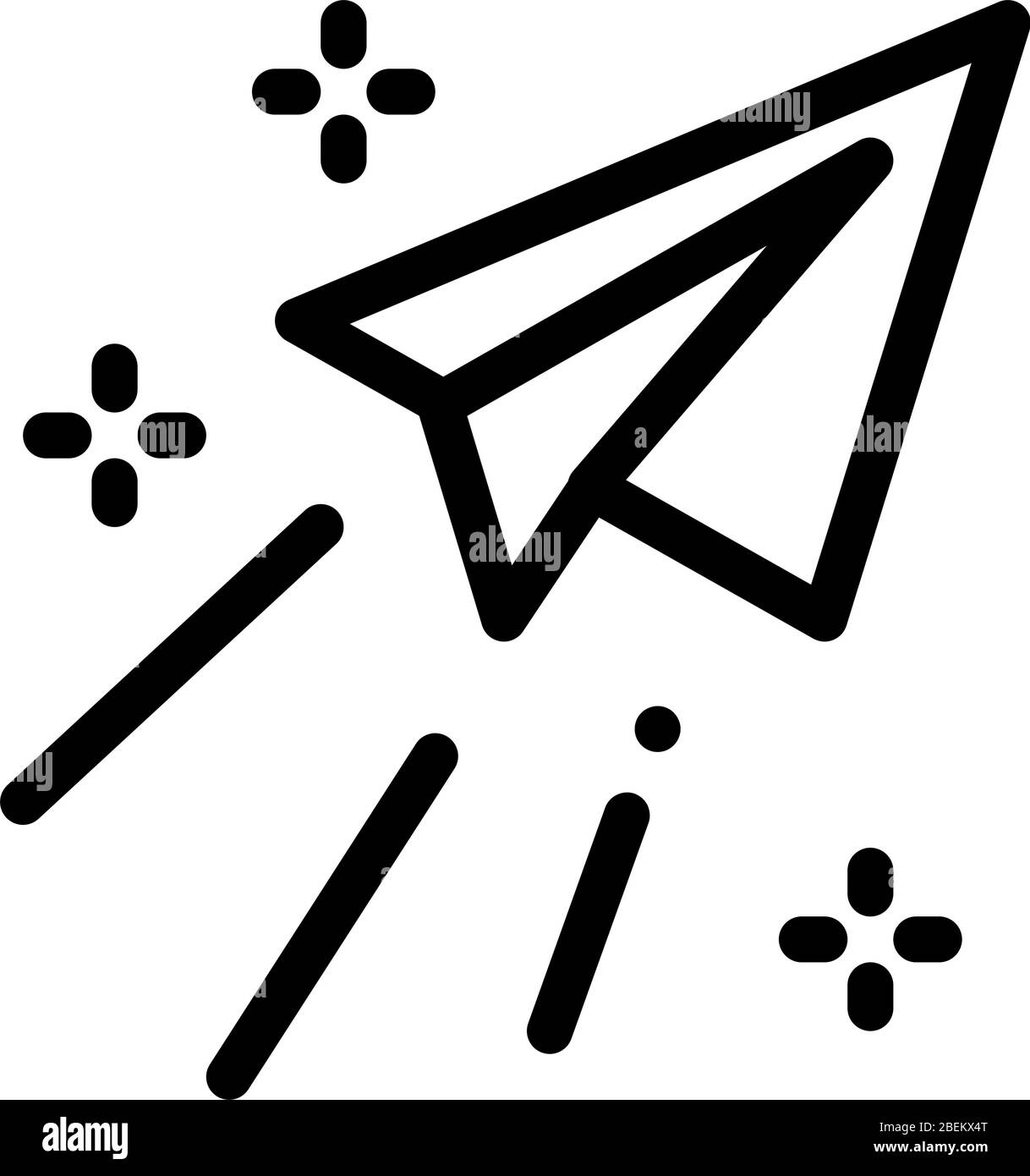 paper airplane message icon vector outline illustration Stock Vector ...