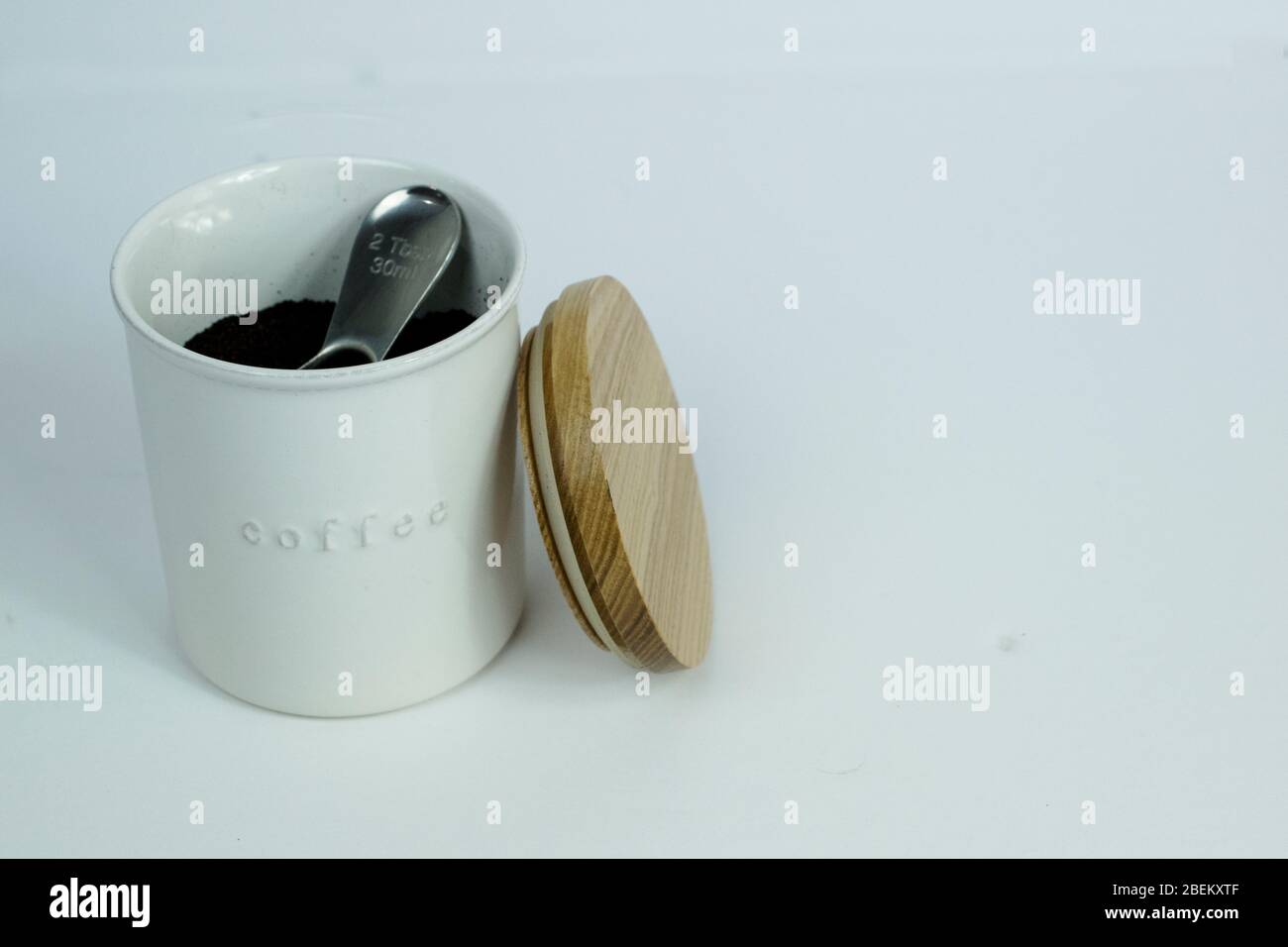 White Coffee Container on White Background Stock Photo - Alamy