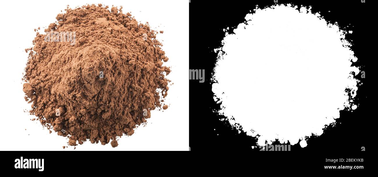 Pile of ground cocoa or cacao powder, isolated, top view Stock Photo ...