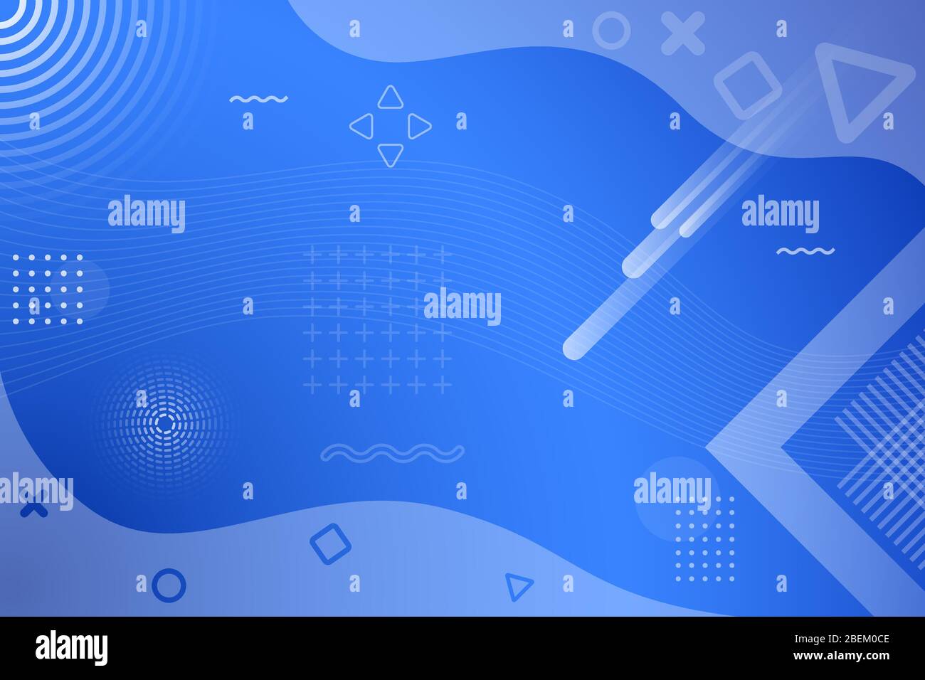 Abstract geometric background in blue with different shapes such as ...