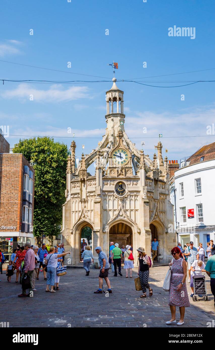 East Street looking west towards Chichester Cross in Chichester, a city ...