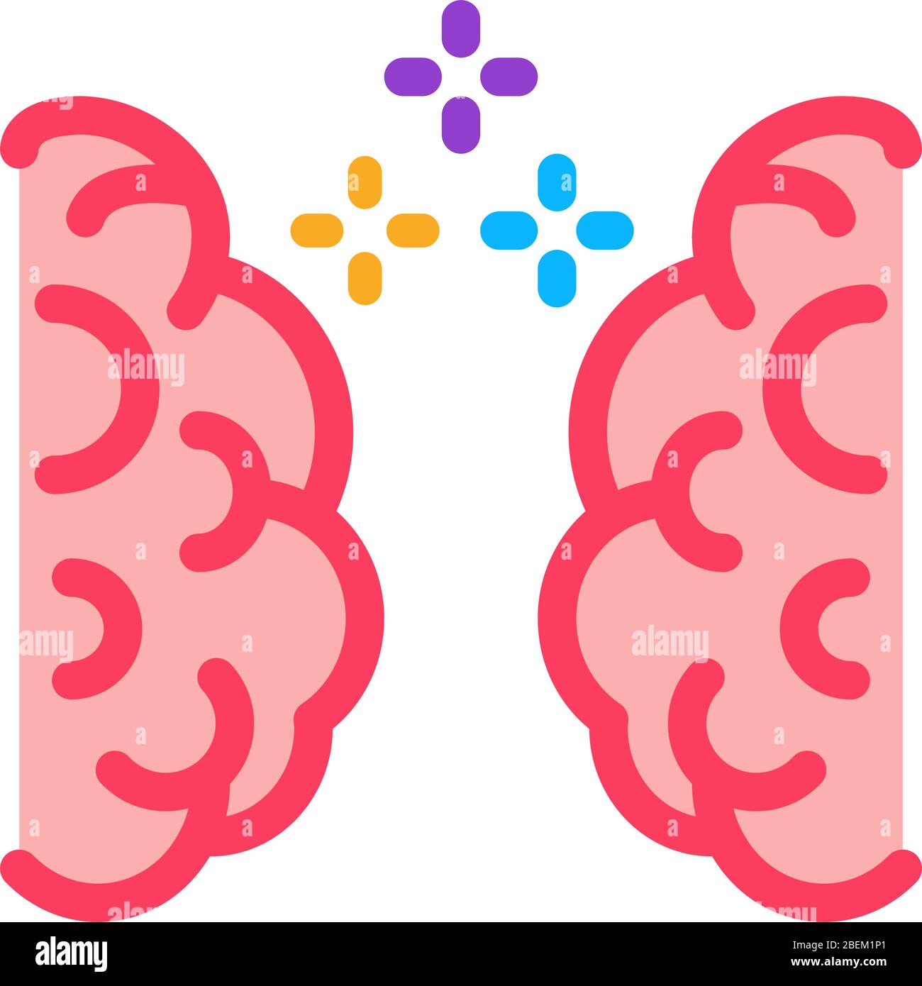 brain synchronization icon vector outline illustration Stock Vector ...