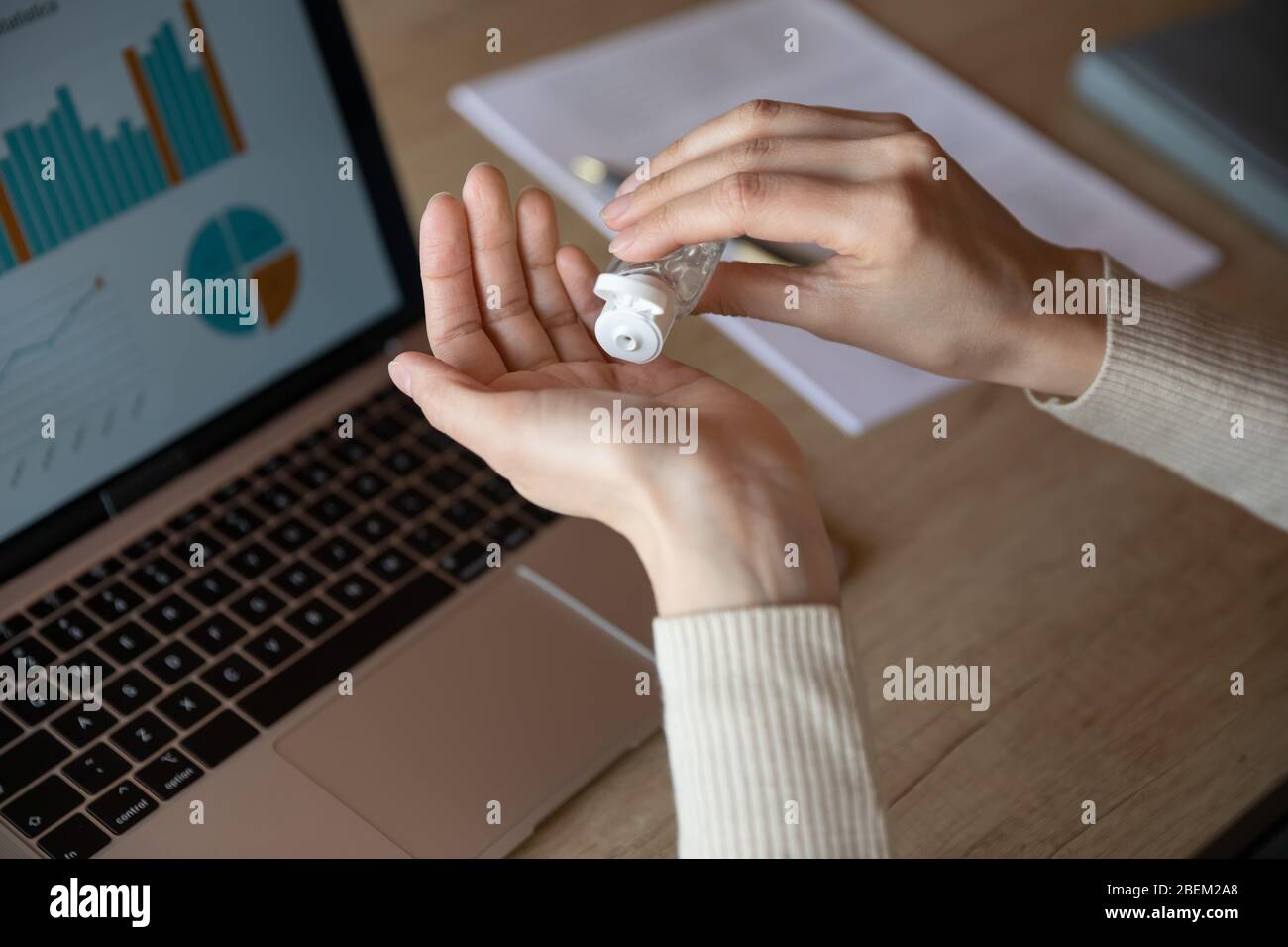Female employee disinfect computer hi-res stock photography and images ...