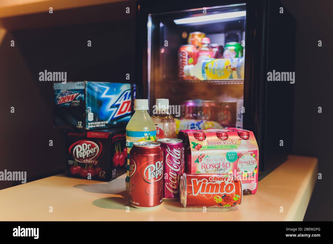 Ufa, Russia, Soda Shop, 3 July, 2019: Grocery store shelf with various ...