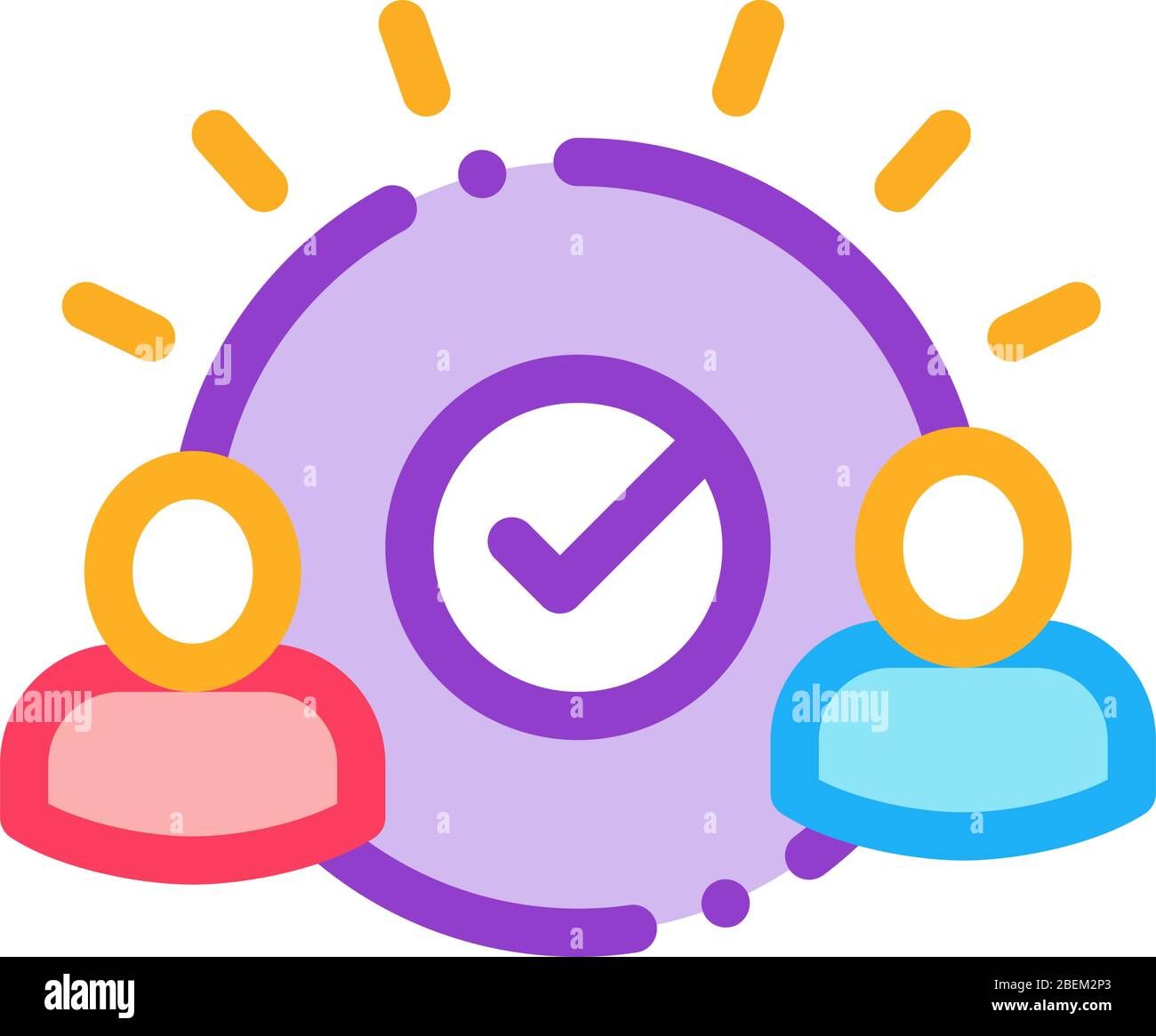 two people agreement icon vector outline illustration Stock Vector ...