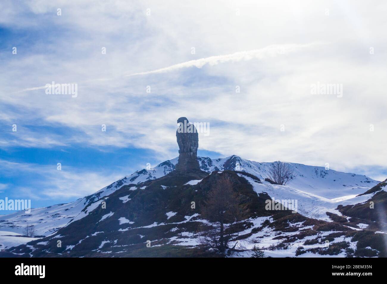 Simplon Adler-granite stone eagle statue-historical landmark at the top ...