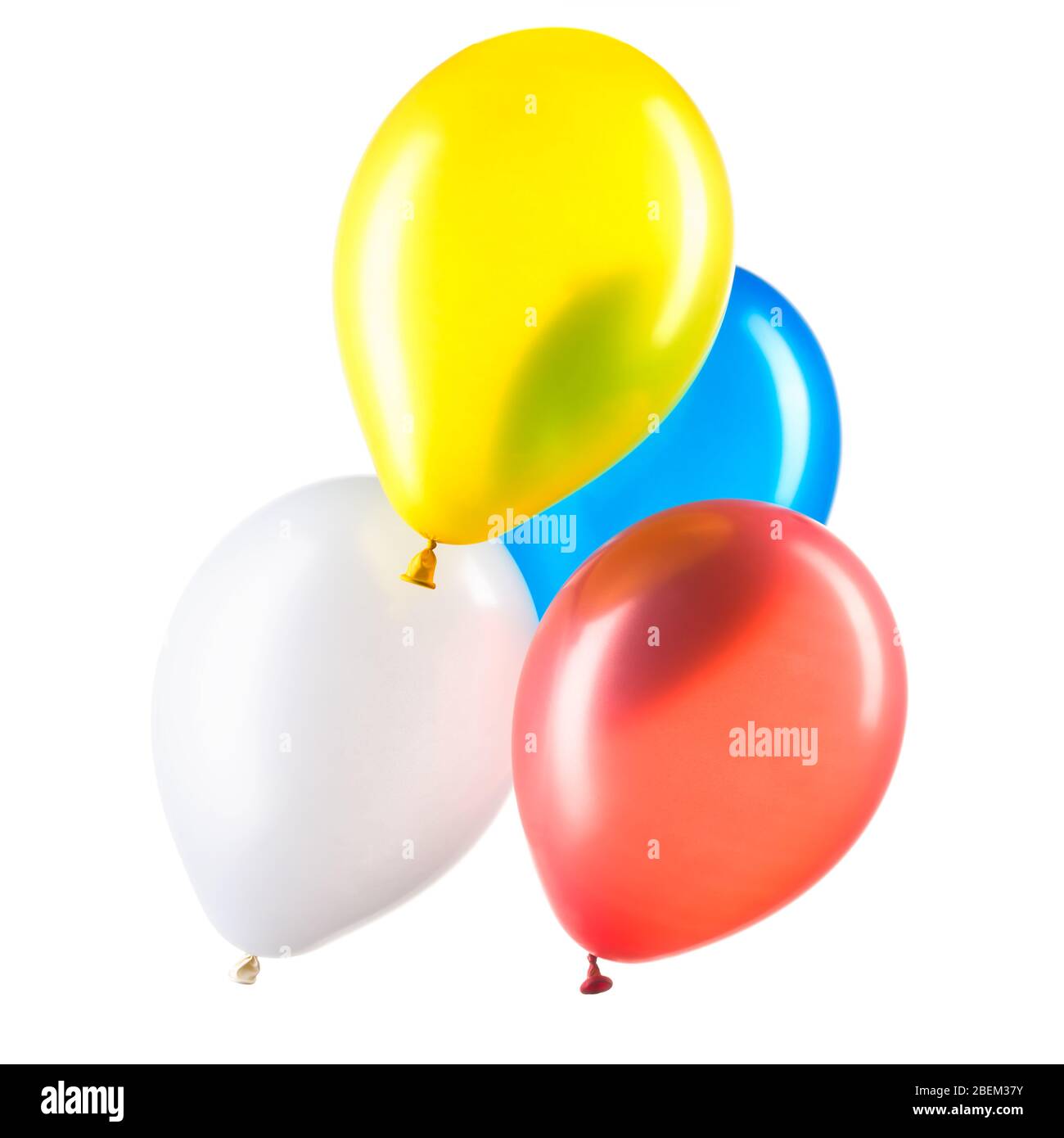 Set of multicolored helium balloons. Element of decorations for party ...
