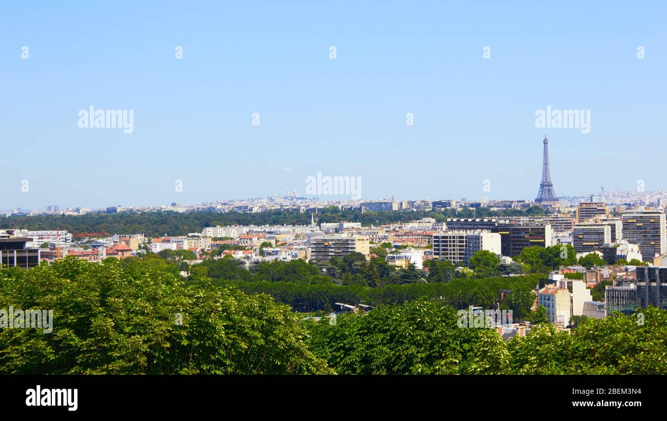 Paris, France - August 26, 2019: Paris from above showcasing the ...
