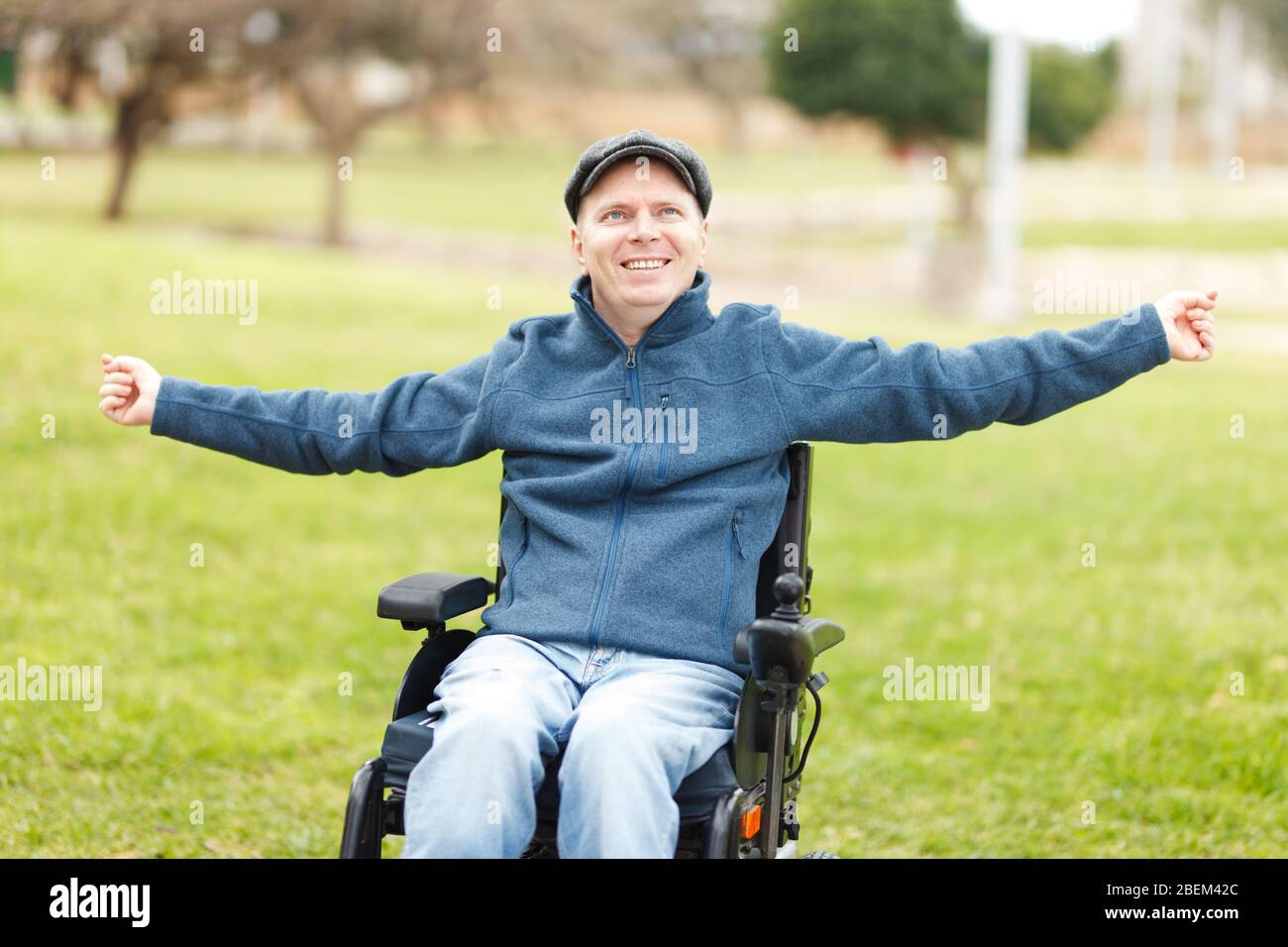 Disabled man in the city. Freedom Stock Photo - Alamy