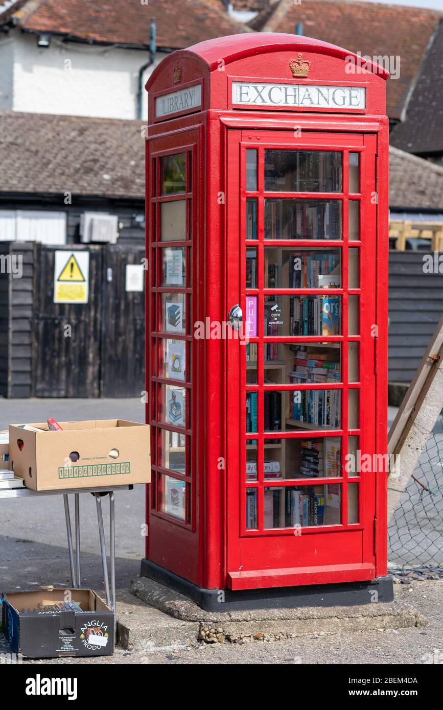 Book Exchange in a converted telephone box in the village of Layer de ...
