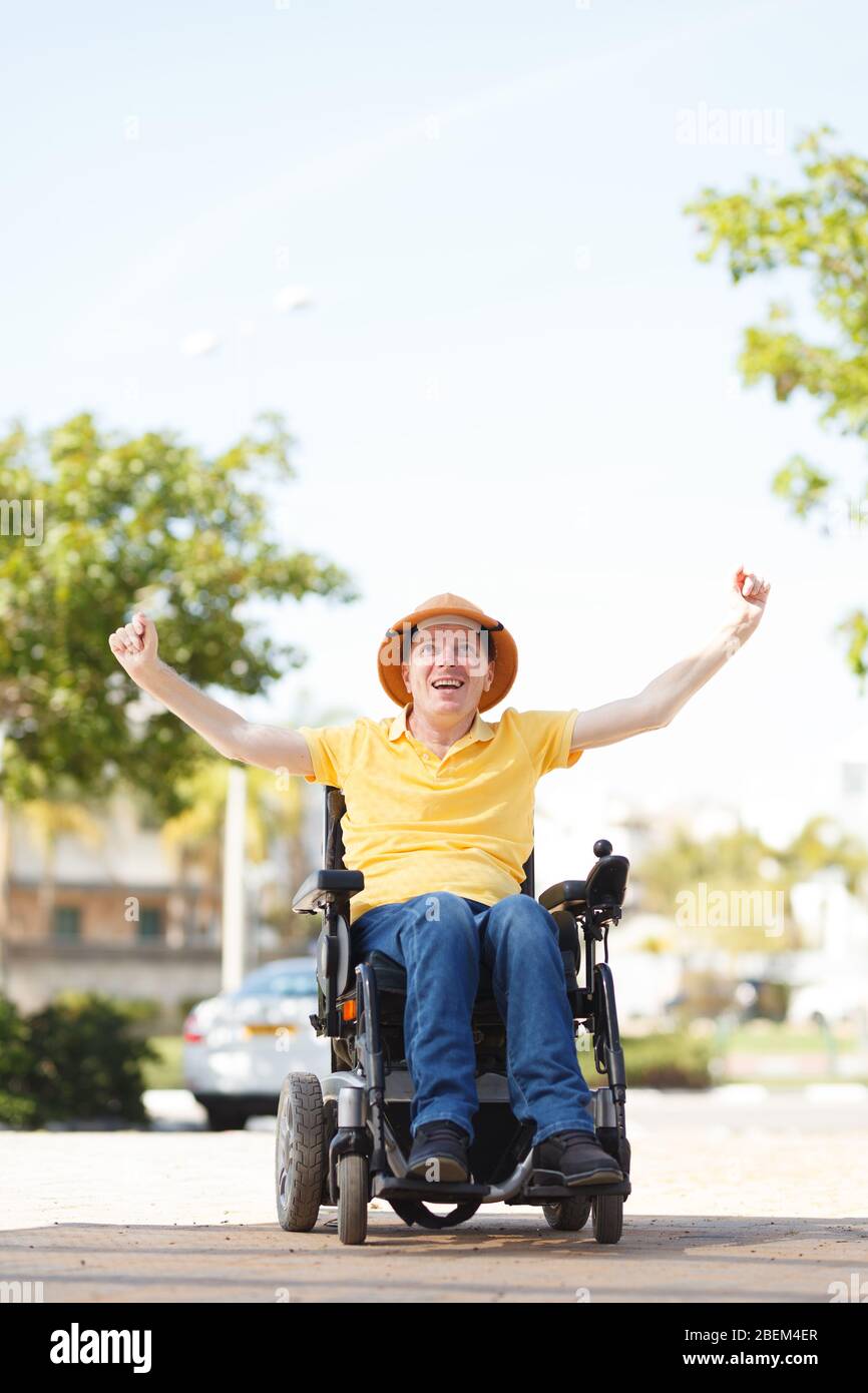 Disabled man in the city. Freedom Stock Photo - Alamy