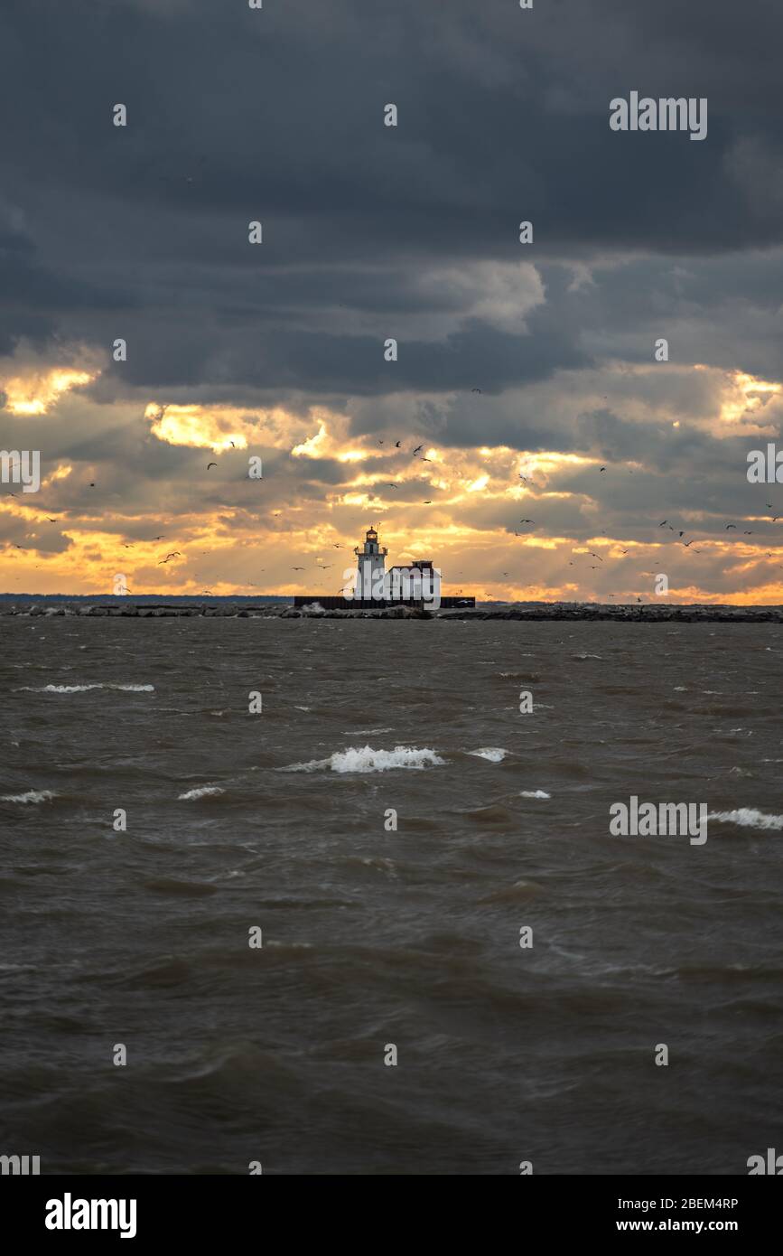 Old cleveland lighthouse hi-res stock photography and images - Alamy
