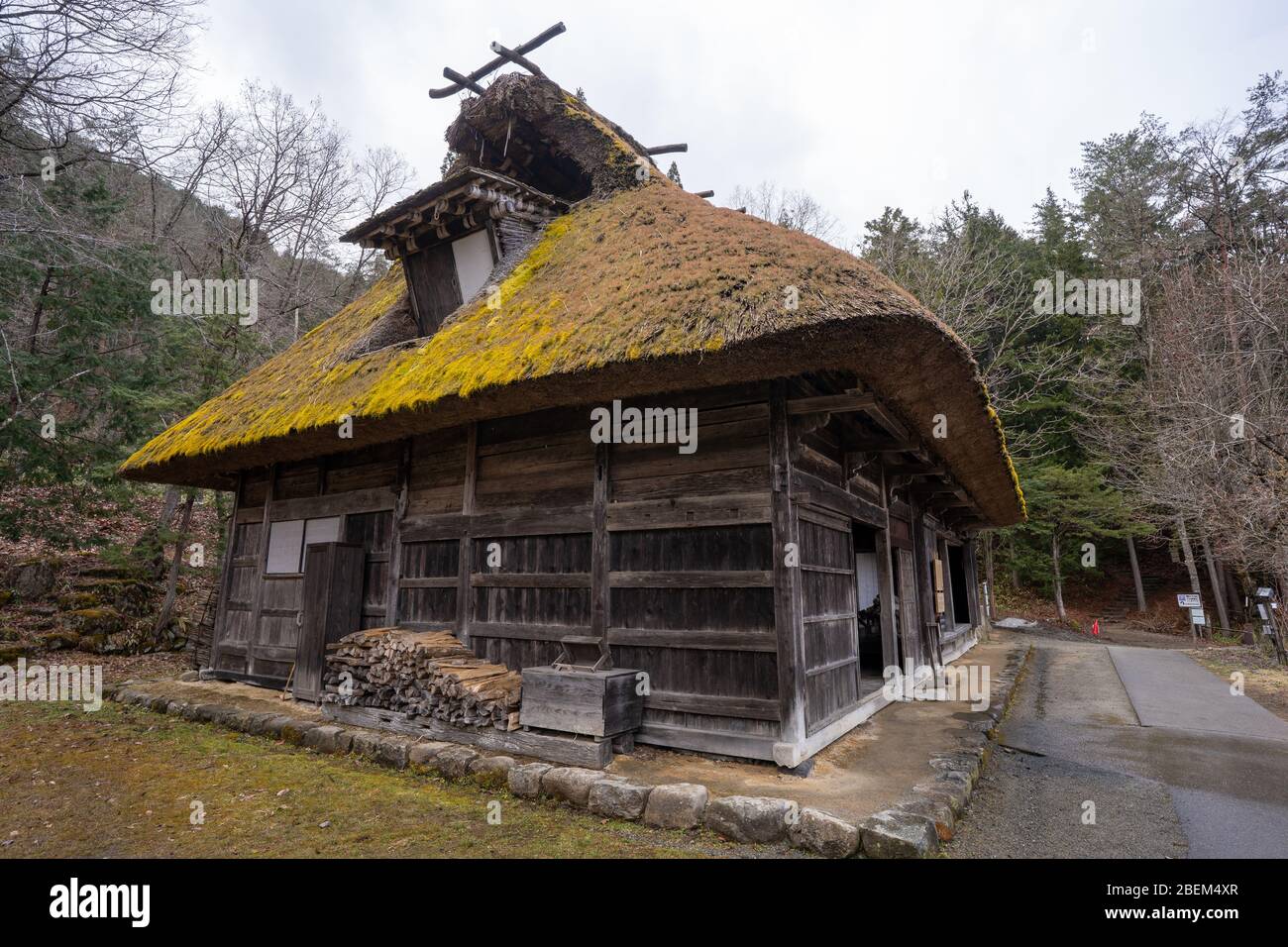Hida Folk Village (Hida no Sato) with traditional HIda region houses ...