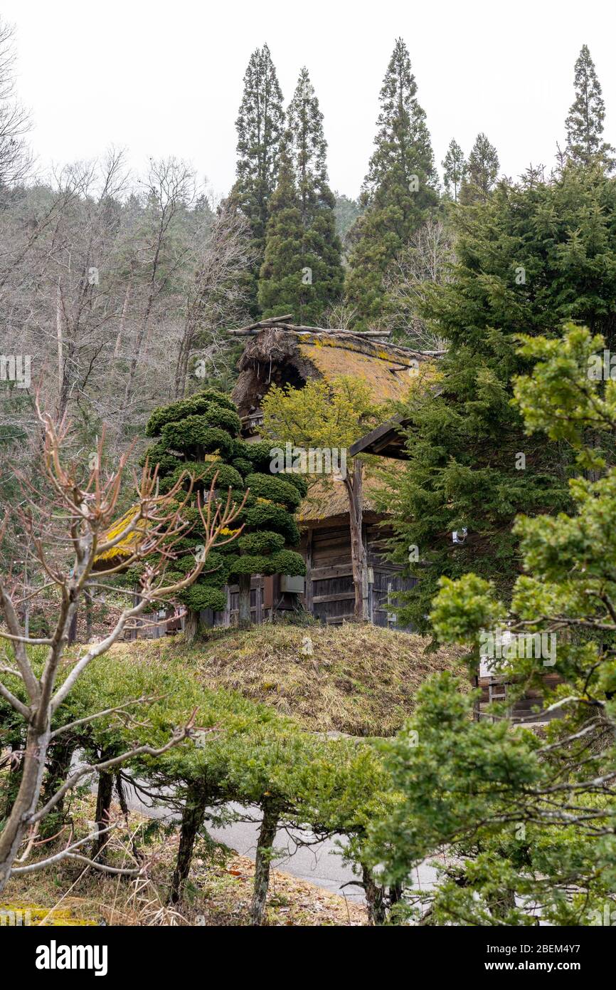 Hida Folk Village (Hida no Sato) with traditional HIda region houses ...