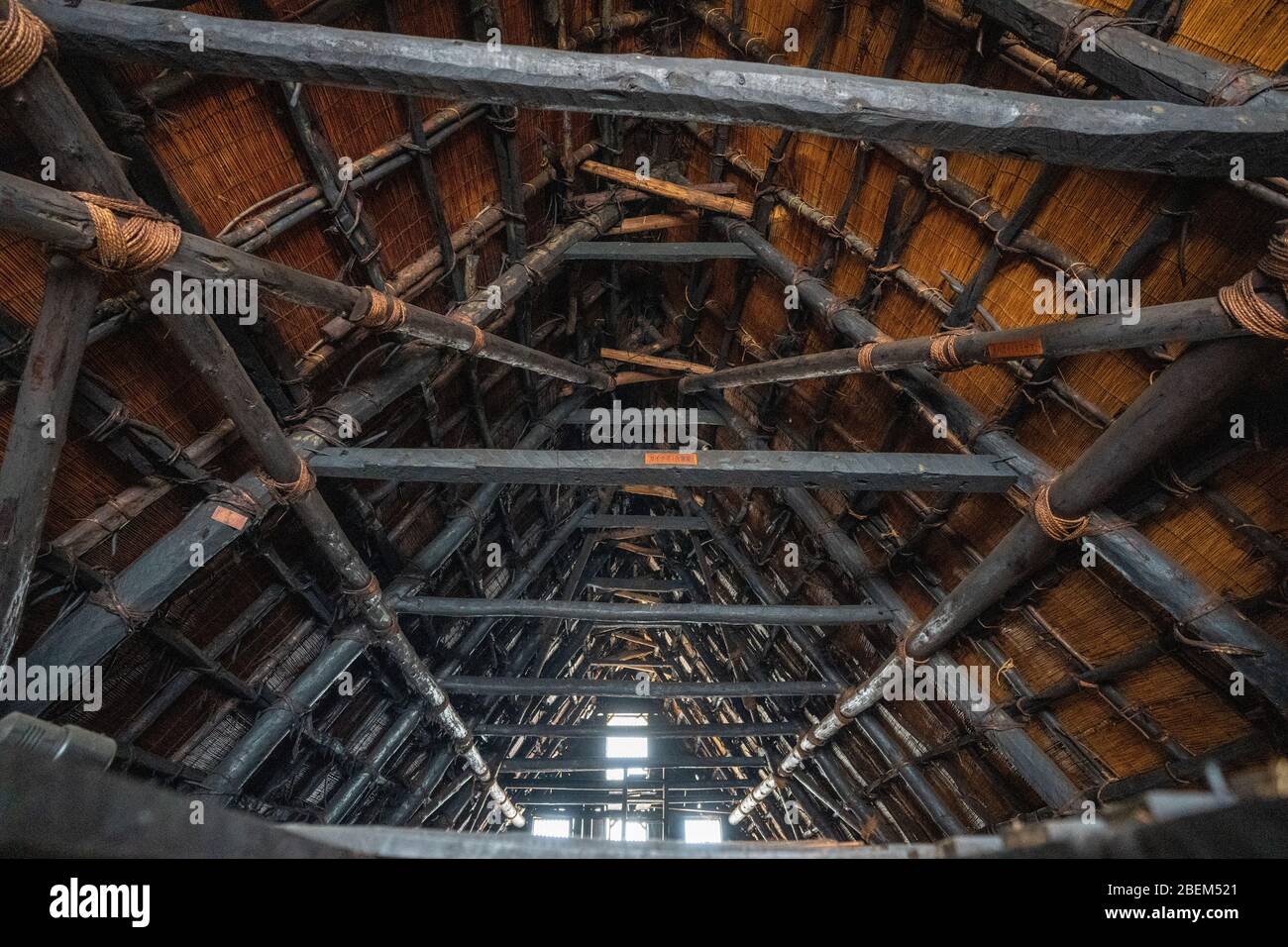 thatched roof at the Hida Folk Village (Hida no Sato) traditional HIda ...