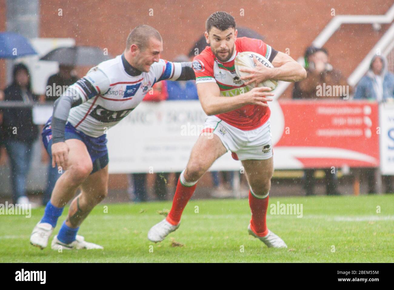 Elliot Kear of Wales in action. Wales v Serbia at Stebonheath Park on ...