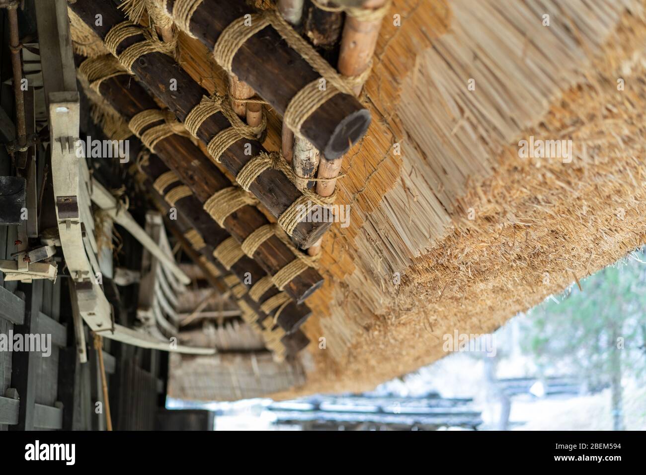 thatched roof at the Hida Folk Village (Hida no Sato) traditional Hida ...
