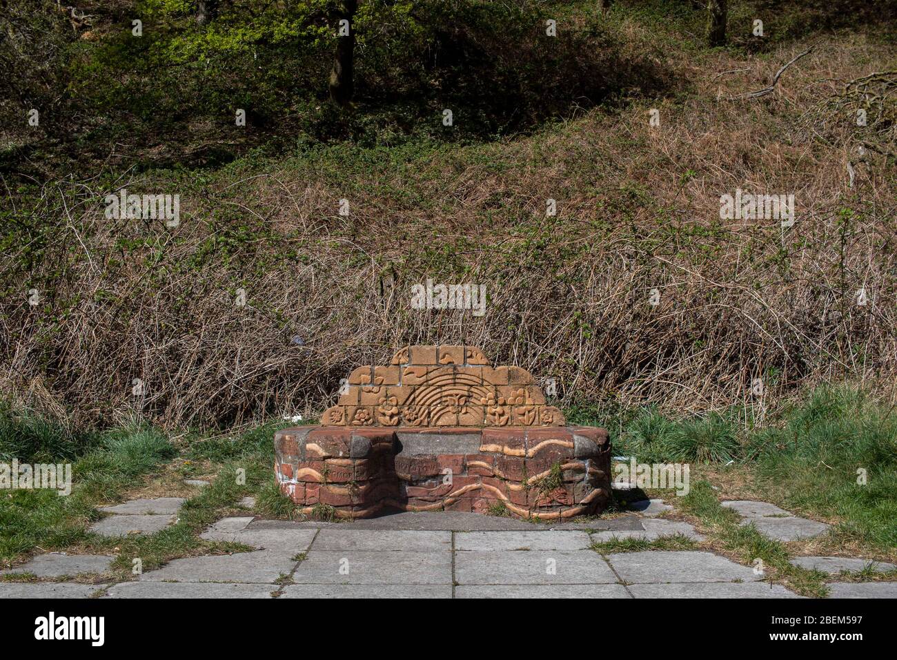 A bench on the cycle path from Brynmenyn to Blackmill, Bridgend. Lewis ...