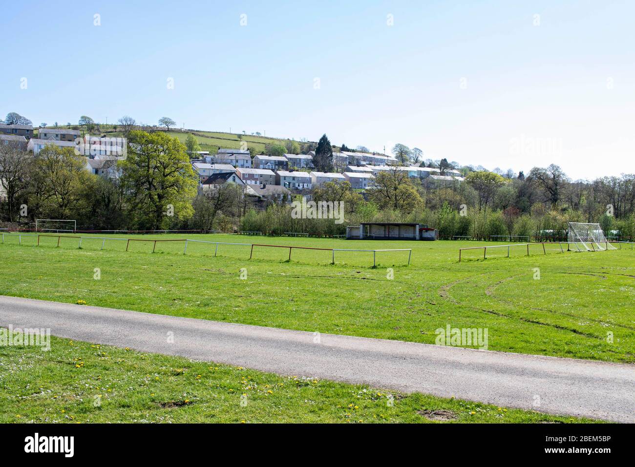A view of Llangeinor Football Club in the Garw Valley during the ...