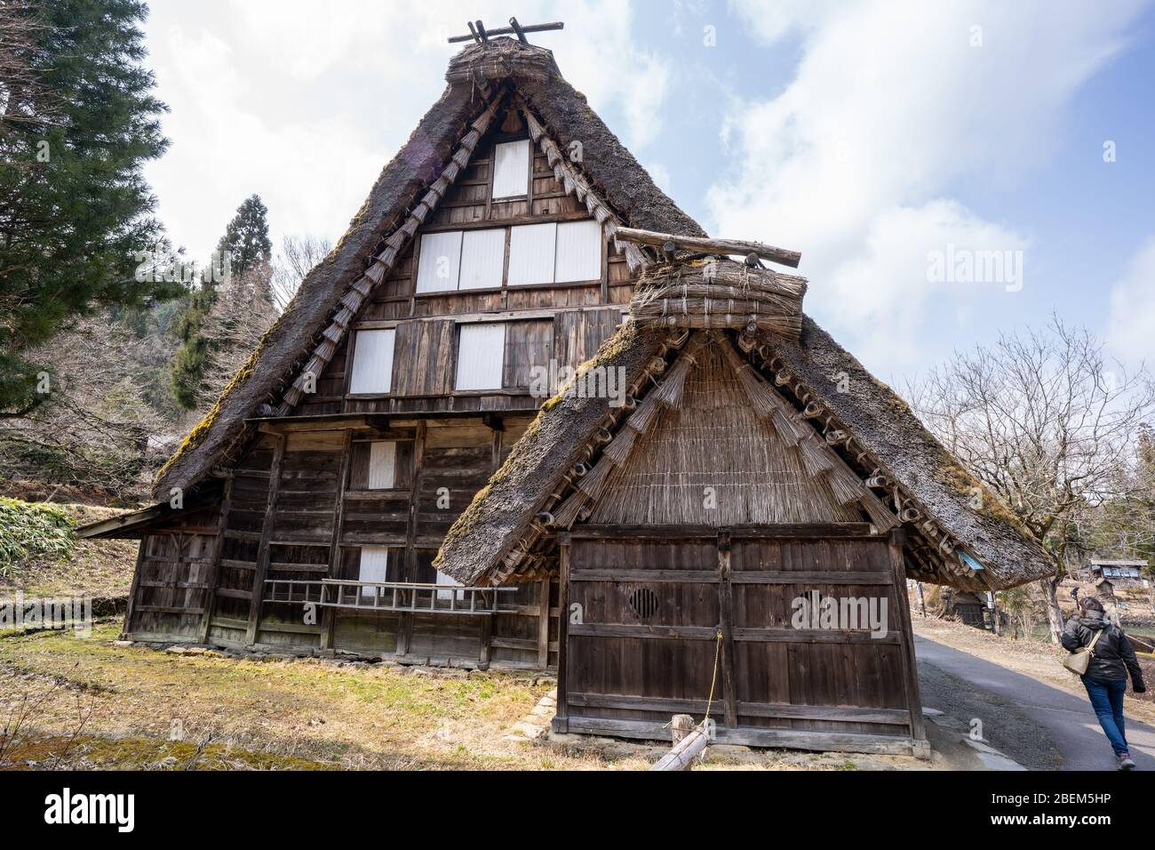 Hida Folk Village (Hida no Sato) with traditional HIda region houses ...