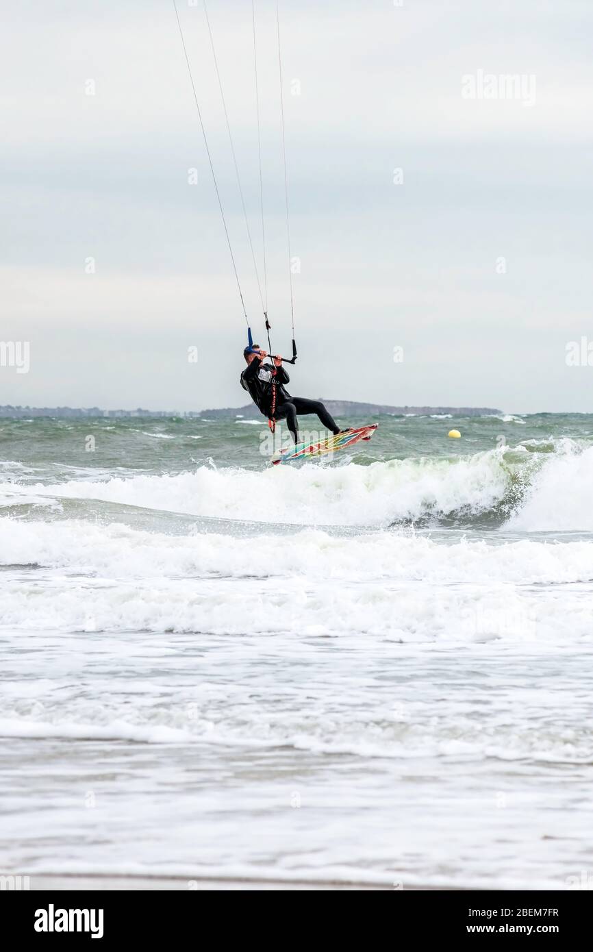 Windsurfer fun riding waves hi-res stock photography and images - Alamy