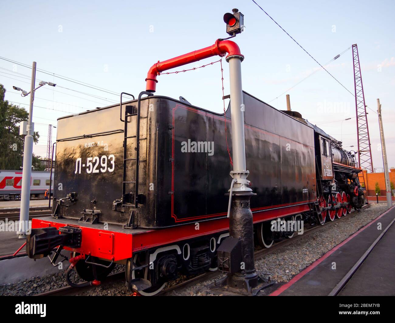 Voronezh, Russia - August 29, 2019: Steam locomotive L-5293 stands at ...