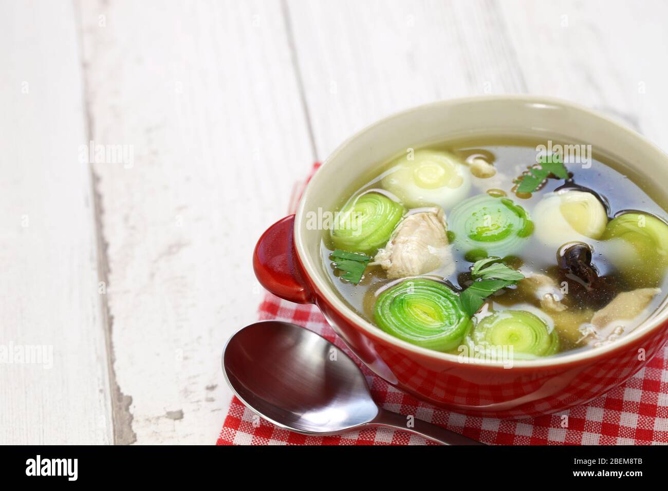 cock a leekie soup, scottish traditional cuisine Stock Photo - Alamy