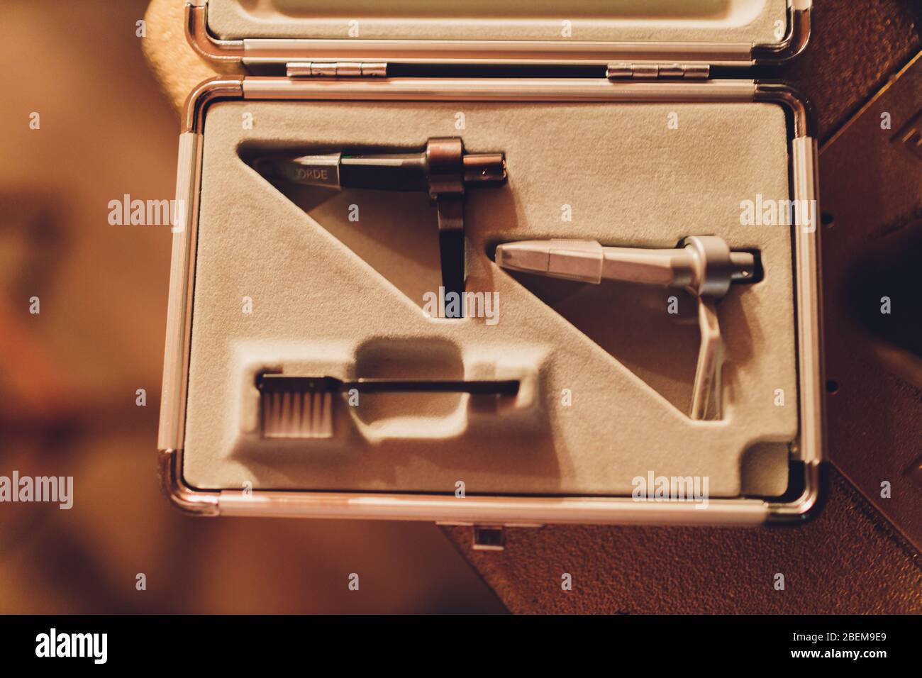 sound head in a vinyl player close-up. Needle for reading sound from a ...