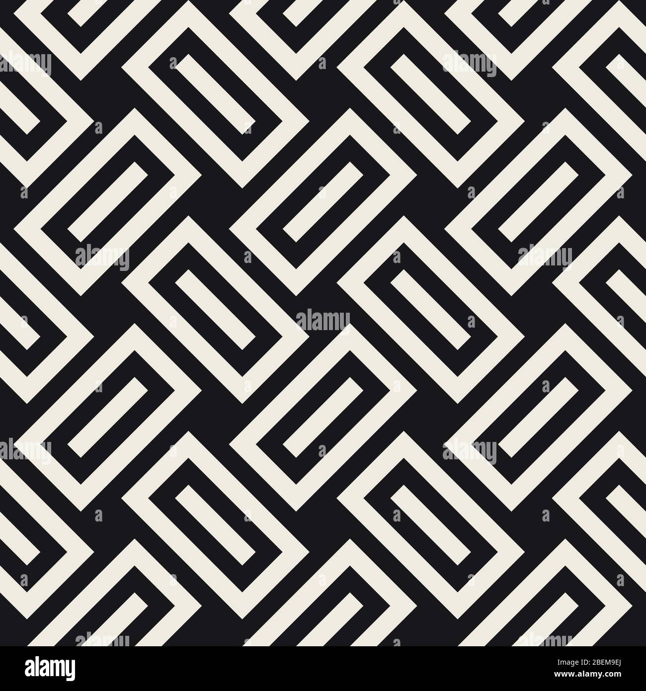 Vector seamless pattern. Modern stylish abstract texture. Repeating geometric braided lines ...
