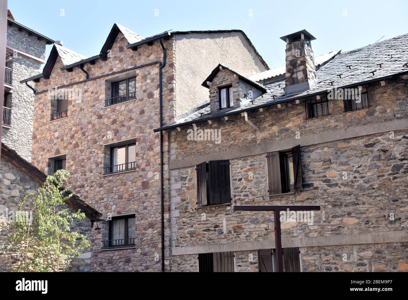 Old stone buildings in Pyrenees Stock Photo - Alamy