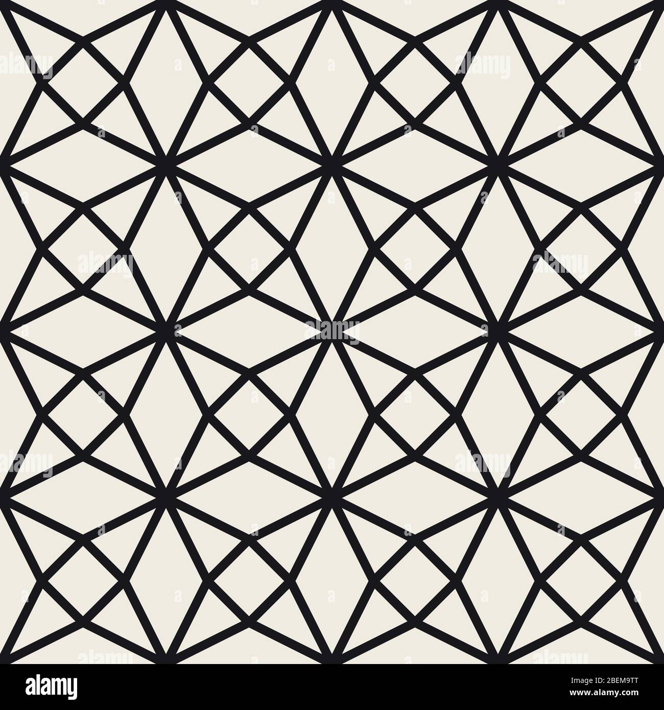 Vector Seamless Geometric Pattern Aabstract Thin Lines Lattice Simple Monochrome Trellis Stock