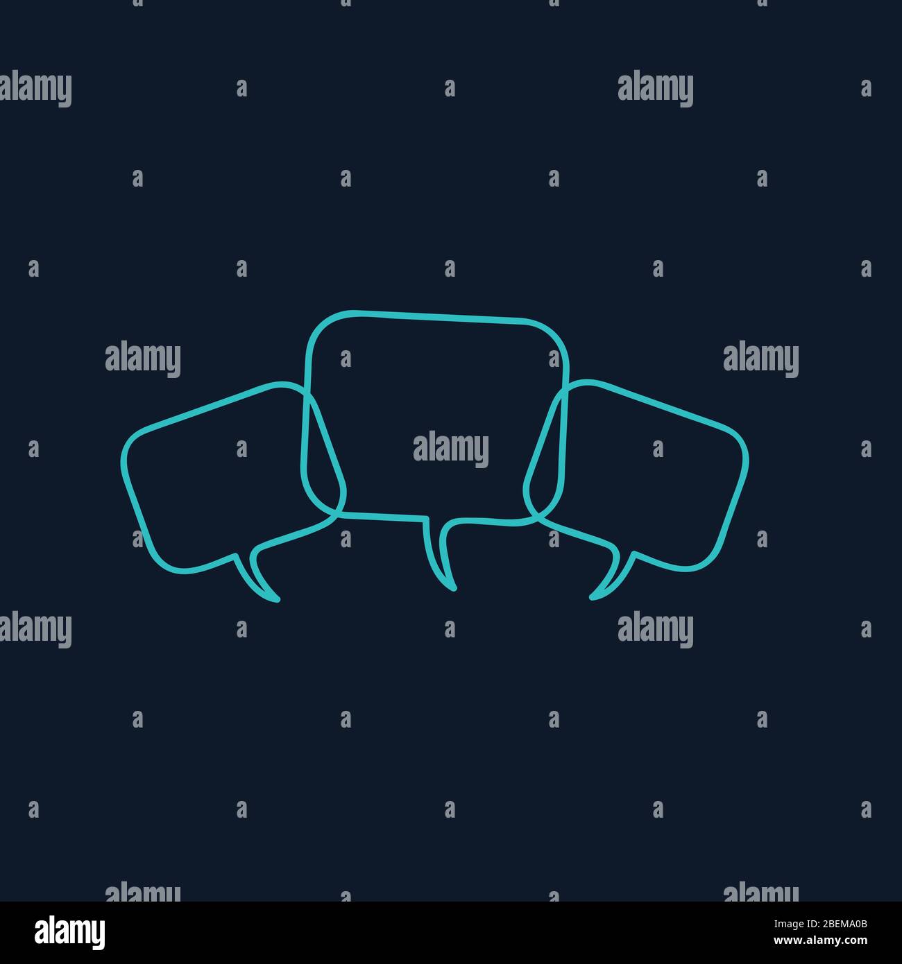 three linear overlapping speech bubbles. The pair of chat bubbles. Stock Vector illustration ...