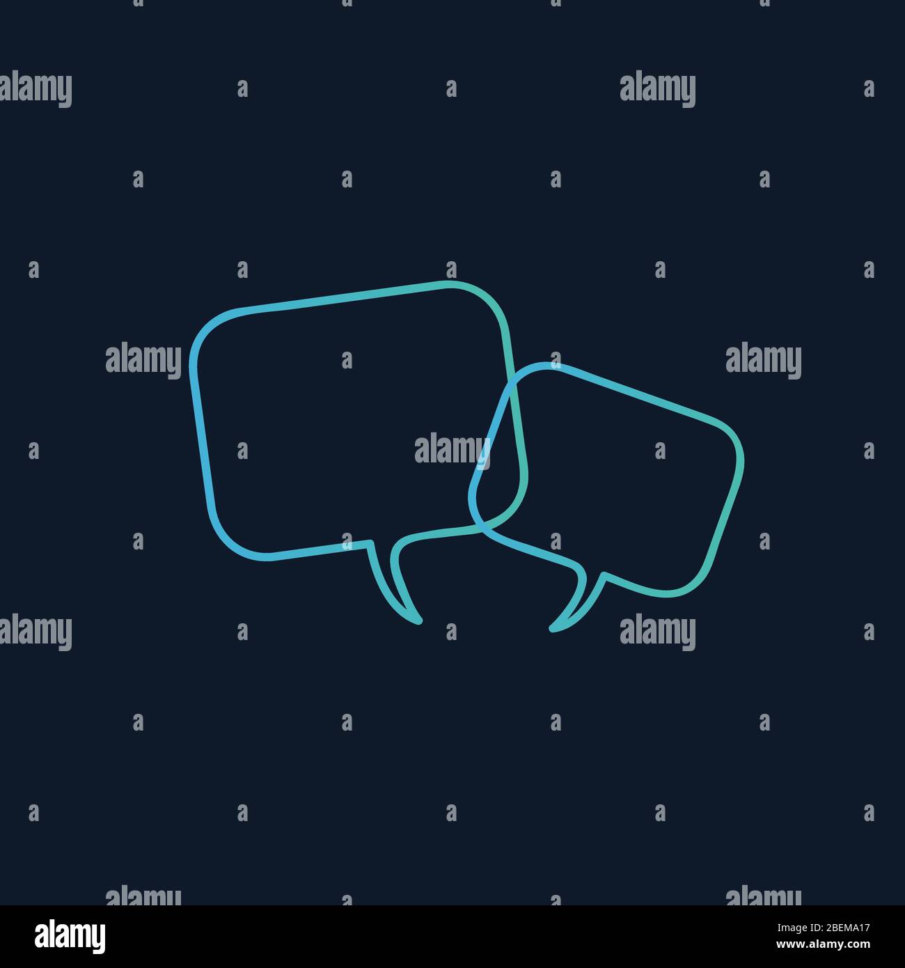 two linear overlapping speech bubbles. The pair of chat bubbles. Stock Vector illustration ...