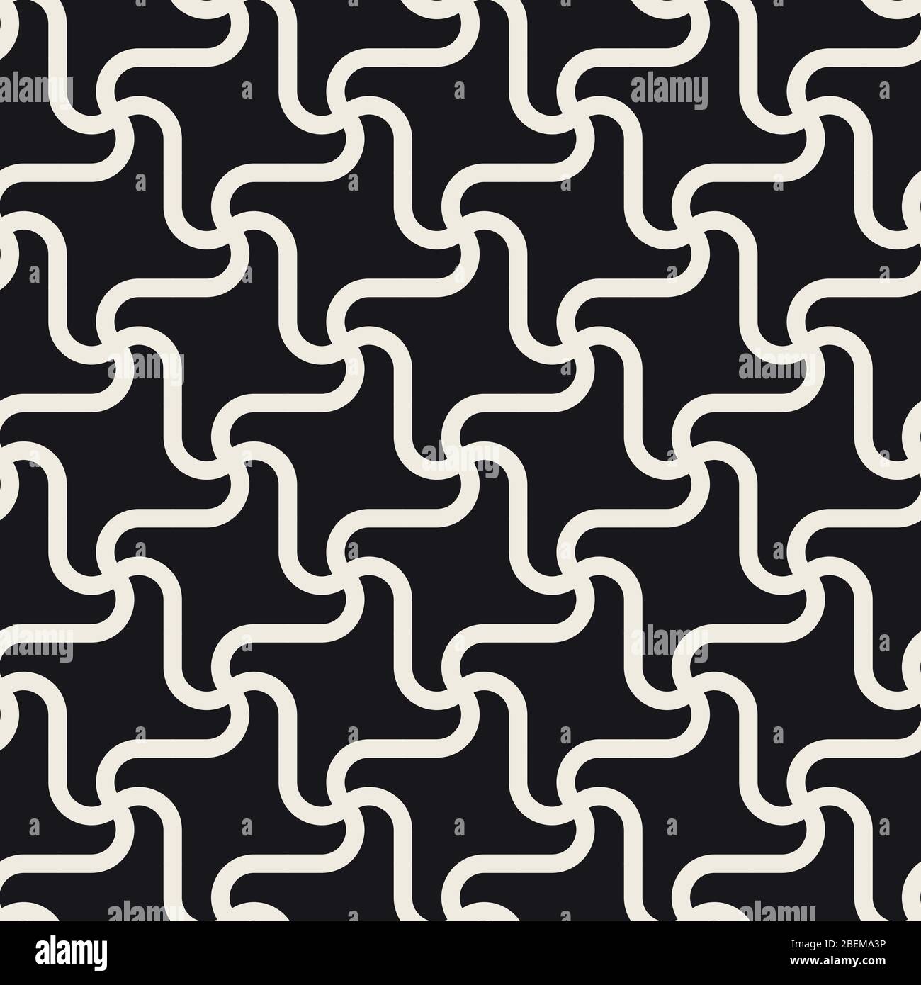 Vector seamless twisting lines pattern. Modern abstract texture ...