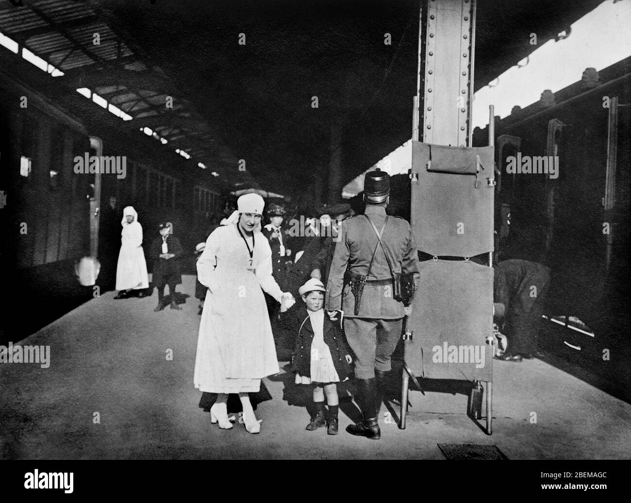Some of the 760,000 French and Belgian refugees taken care of by the ...