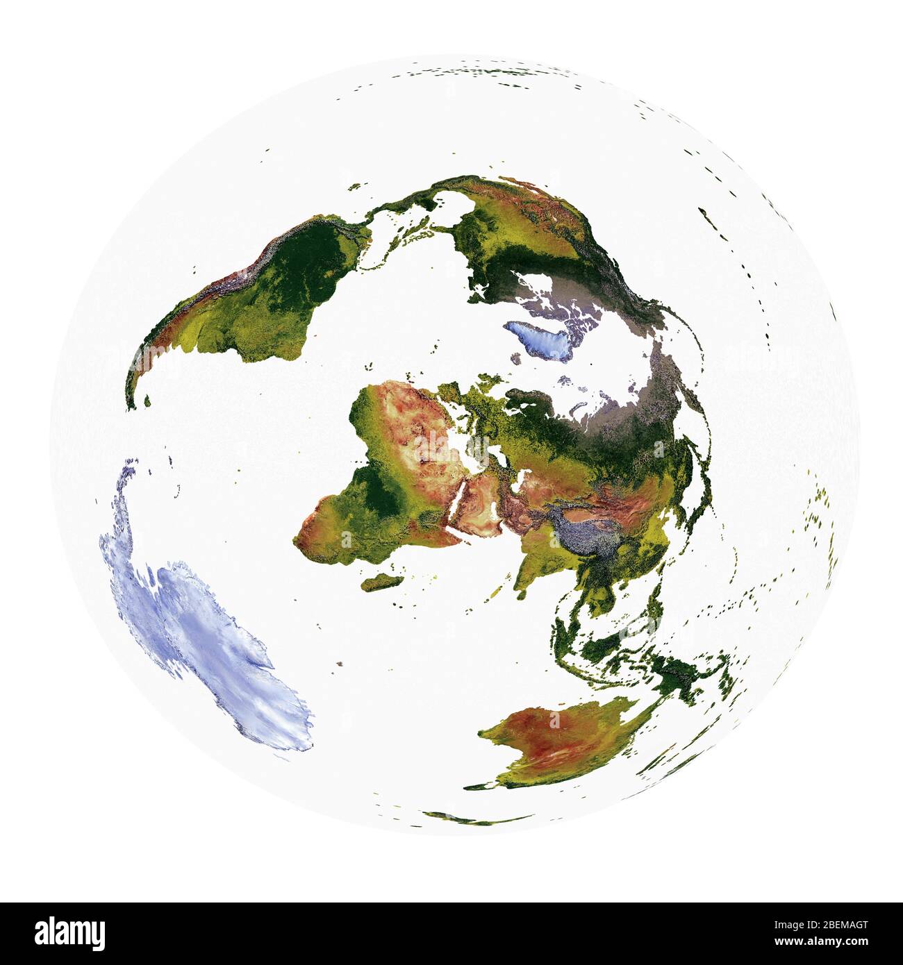 World Map showing land cover and shaded relief with a natural style and ...