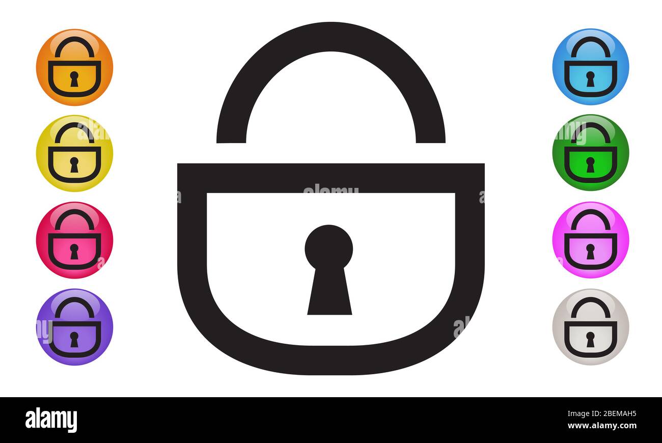 Lock Security Shield Protection Icon Firewall Cyber Security Concepts