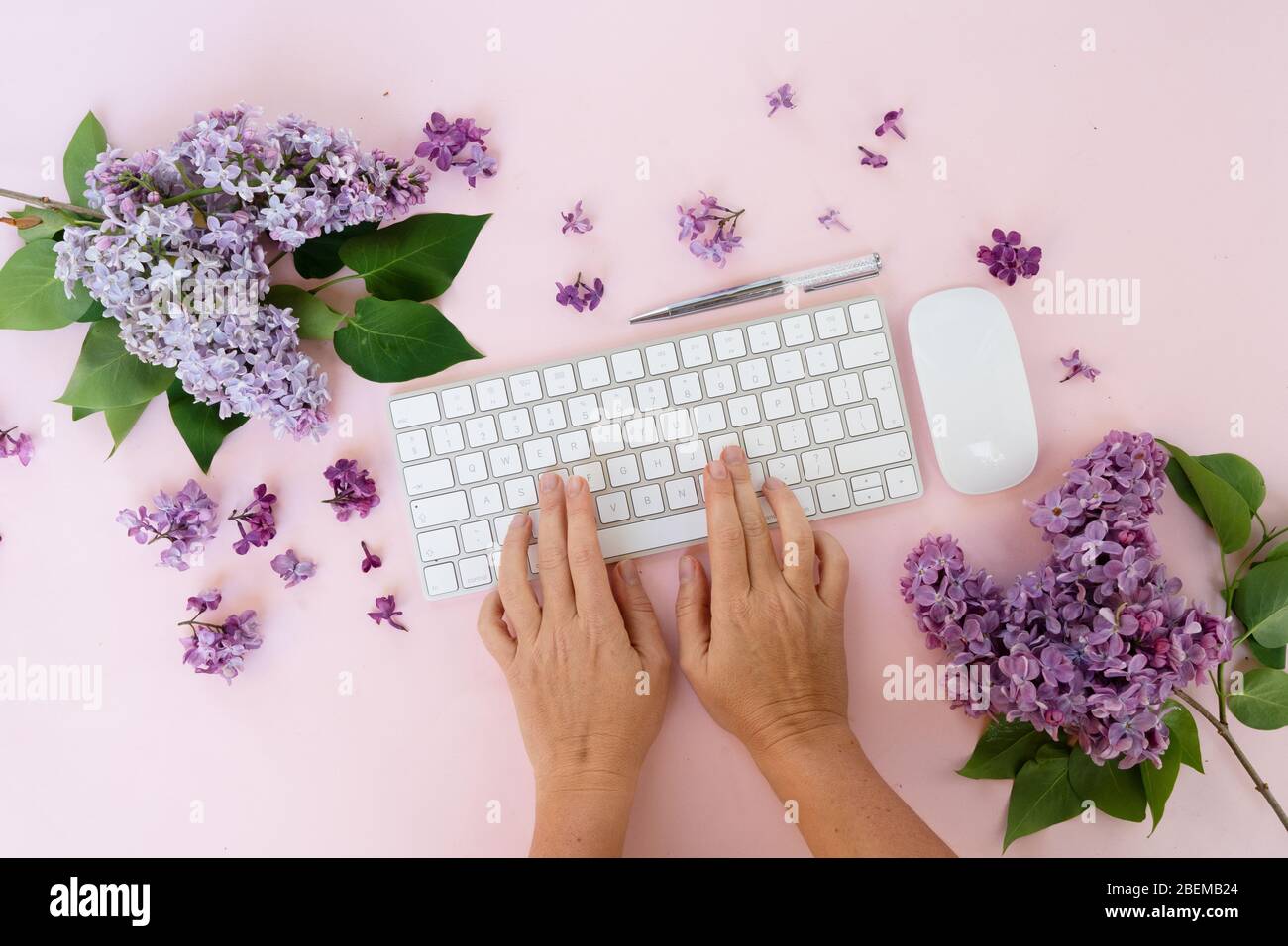Top view home office workspace Stock Photo - Alamy