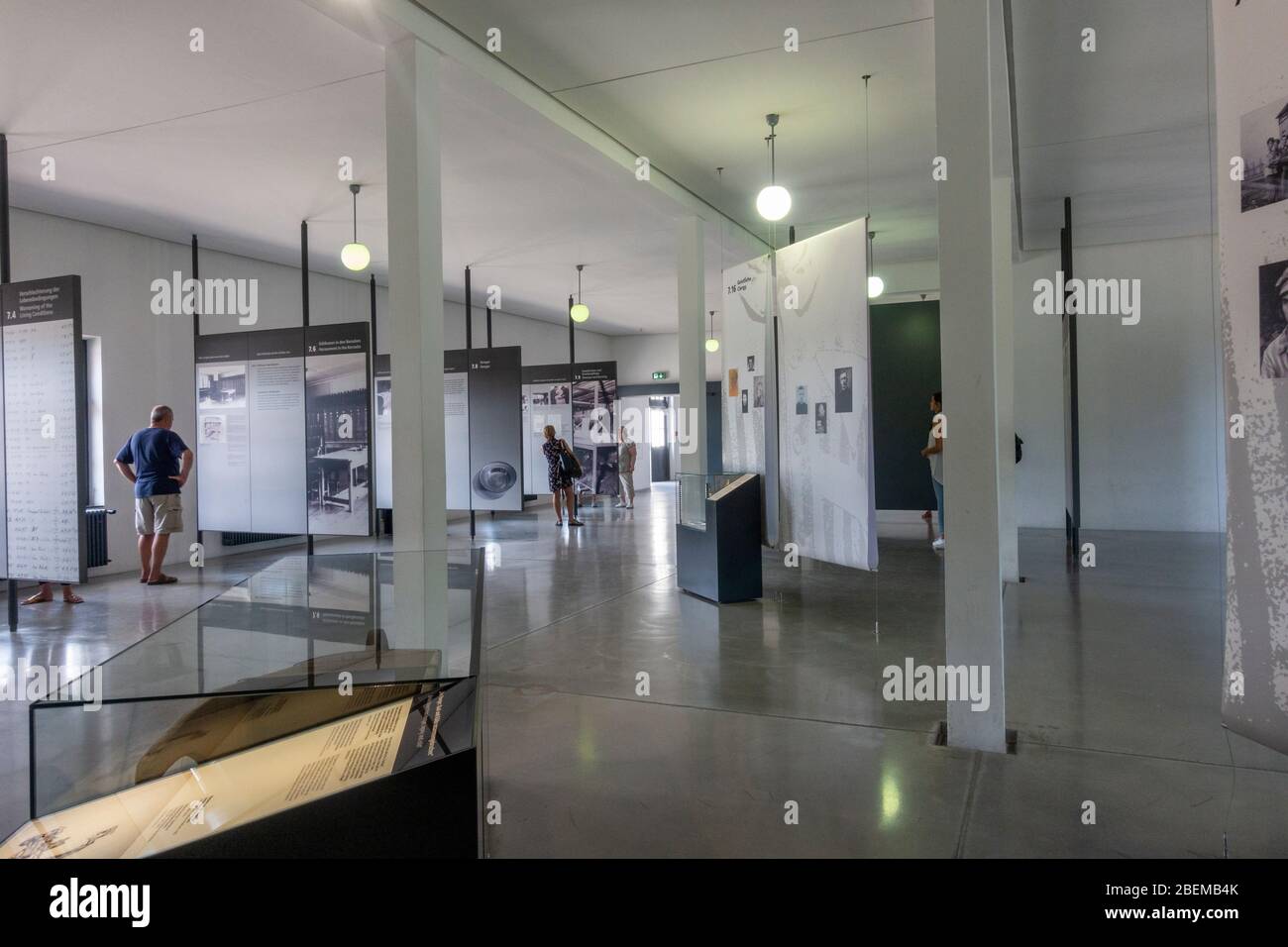 General view of the exhibition area inside the former maintenance ...