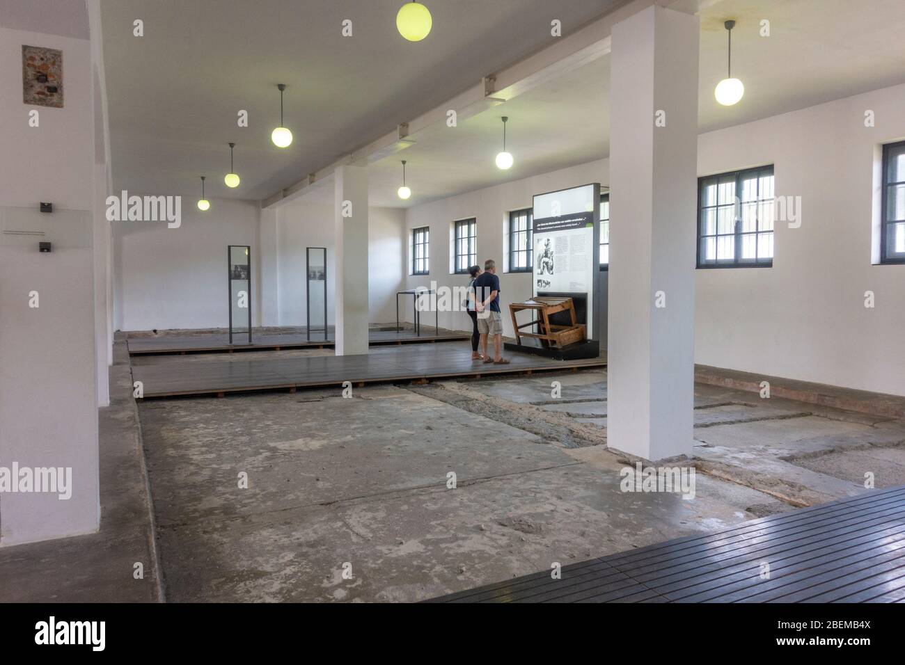 The prisoner bath area in the former Nazi German Dachau concentration ...