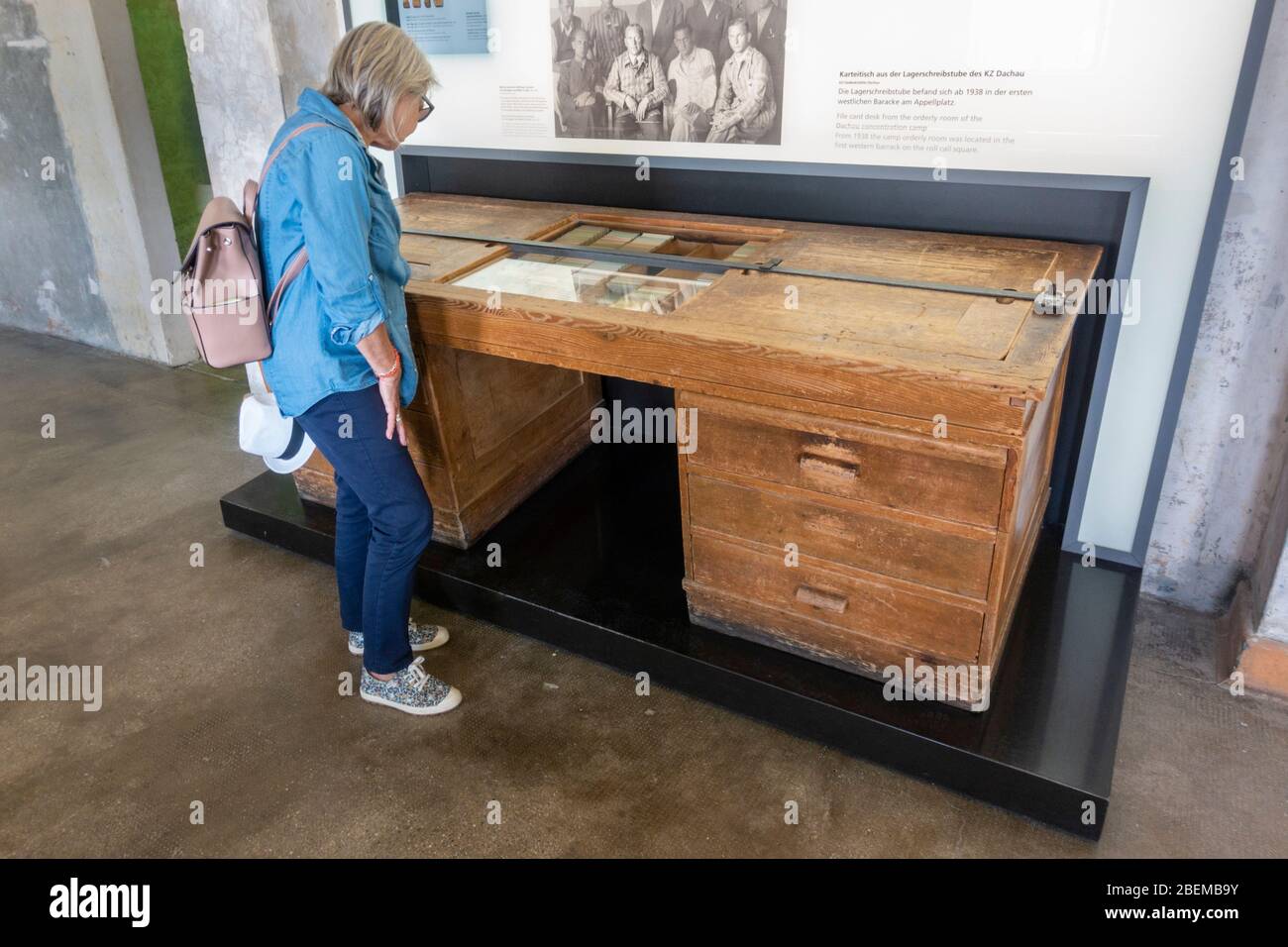 File card desk from the orderly room inside the former Nazi German ...